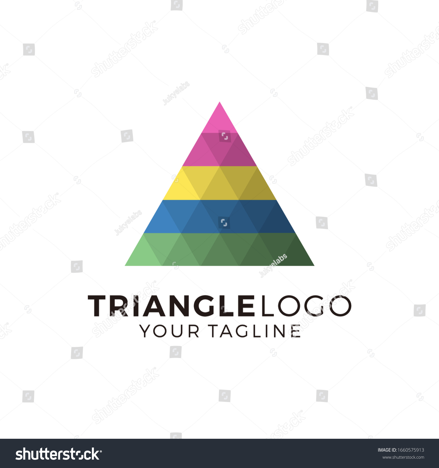 Abstract Triangle Multicolored Logo Design Vector: เวกเตอร์สต็อก (ปลอด ...