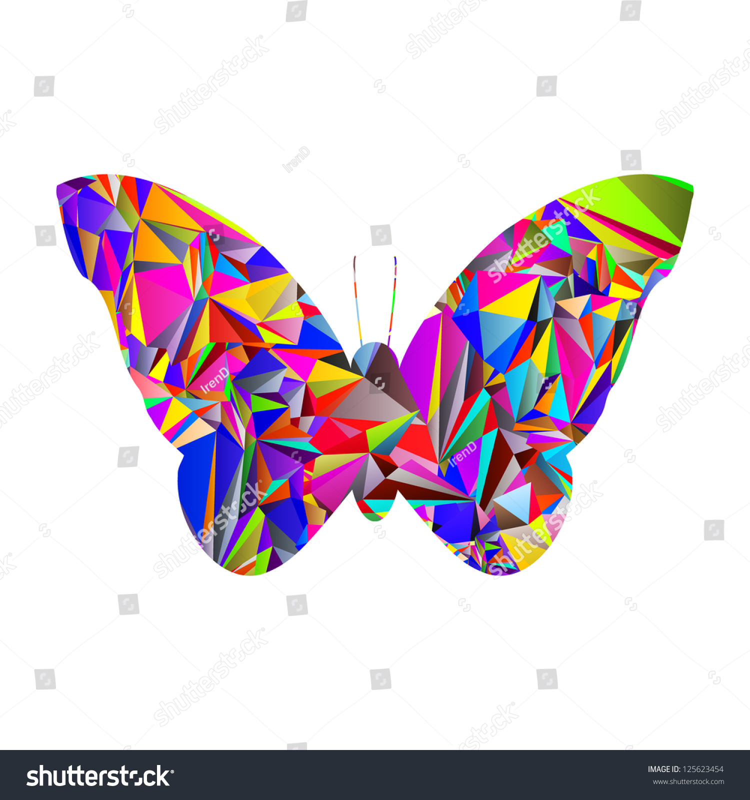 Abstract Triangles Pattern Butterfly Vector Design Stock Vector ...