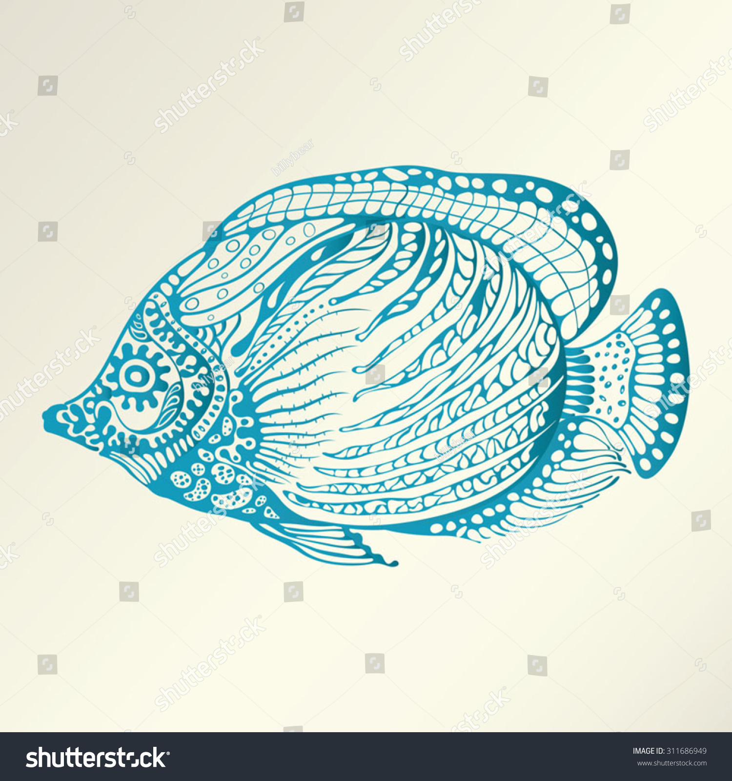 Abstract Tropical Fish Stock Vector (Royalty Free) 311686949