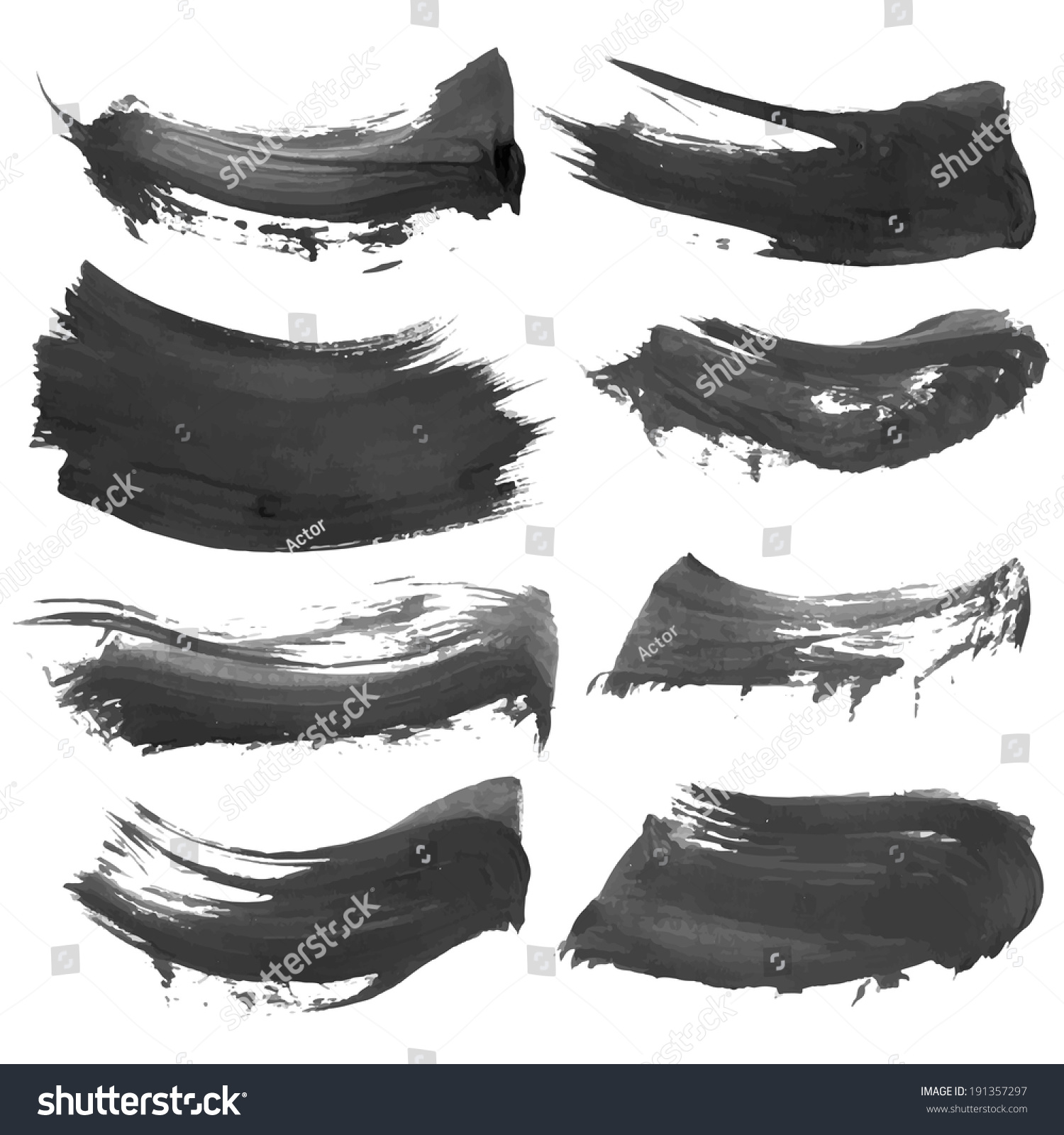 Abstract Vector Black Paint Smears - 191357297 : Shutterstock