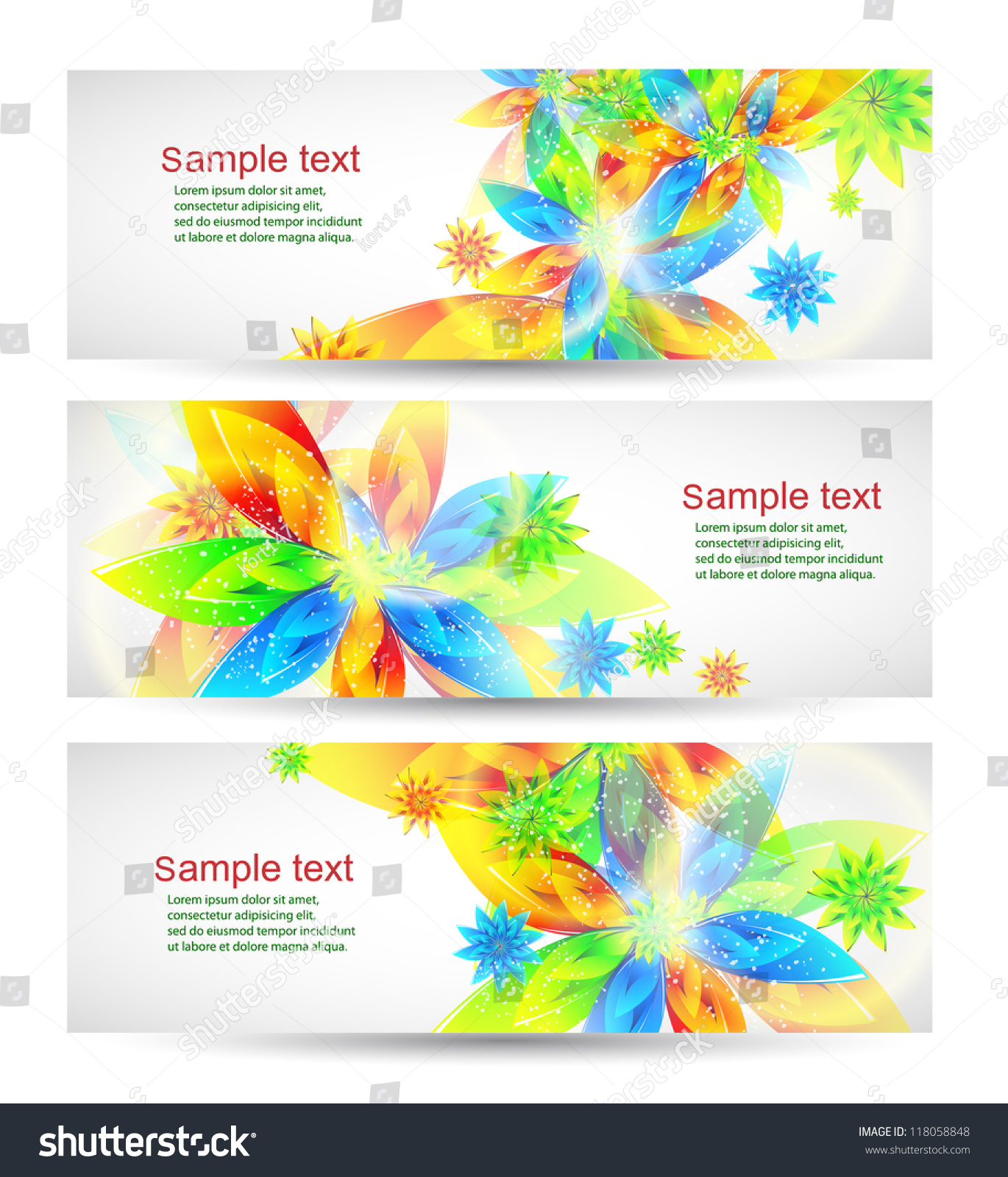 Abstract Vector Eps10 Headers With Place For Your Text - 118058848 ...