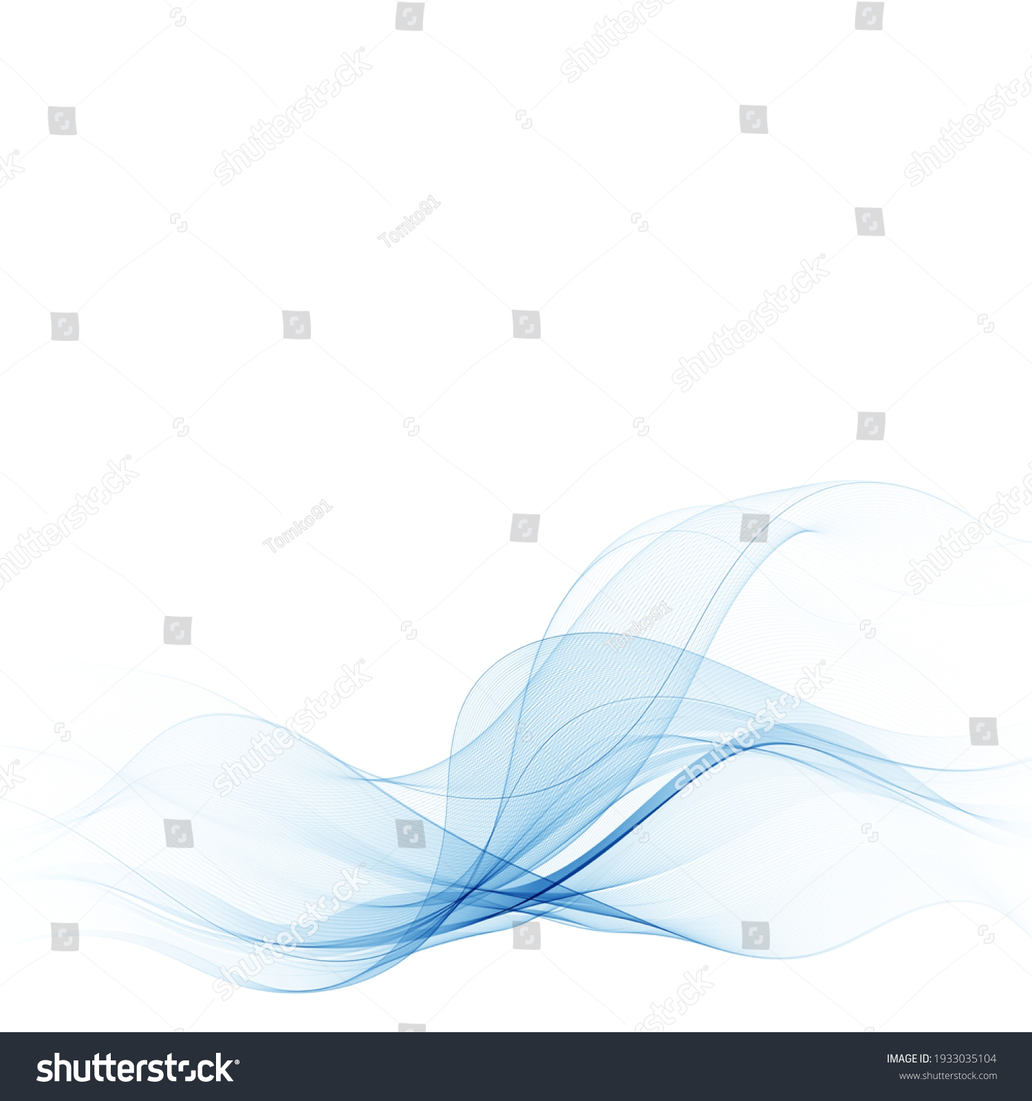 Abstract Vector Graphics Blue Wave Template 库存矢量图（免版税）1933035104 ...