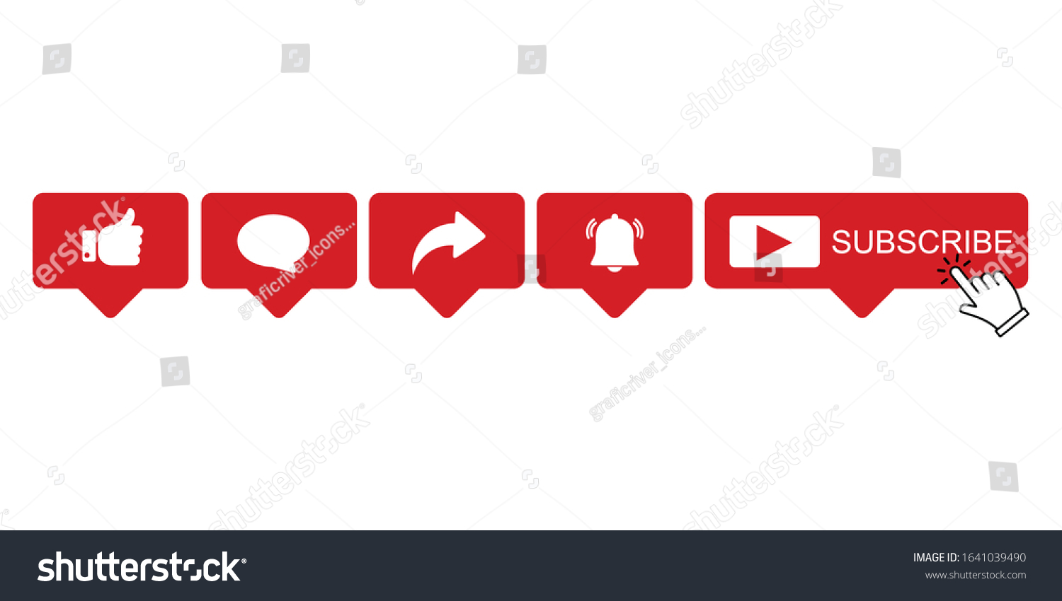 Abstract Vector Like Comment Share Subscribe Stock Vector (Royalty Free ...