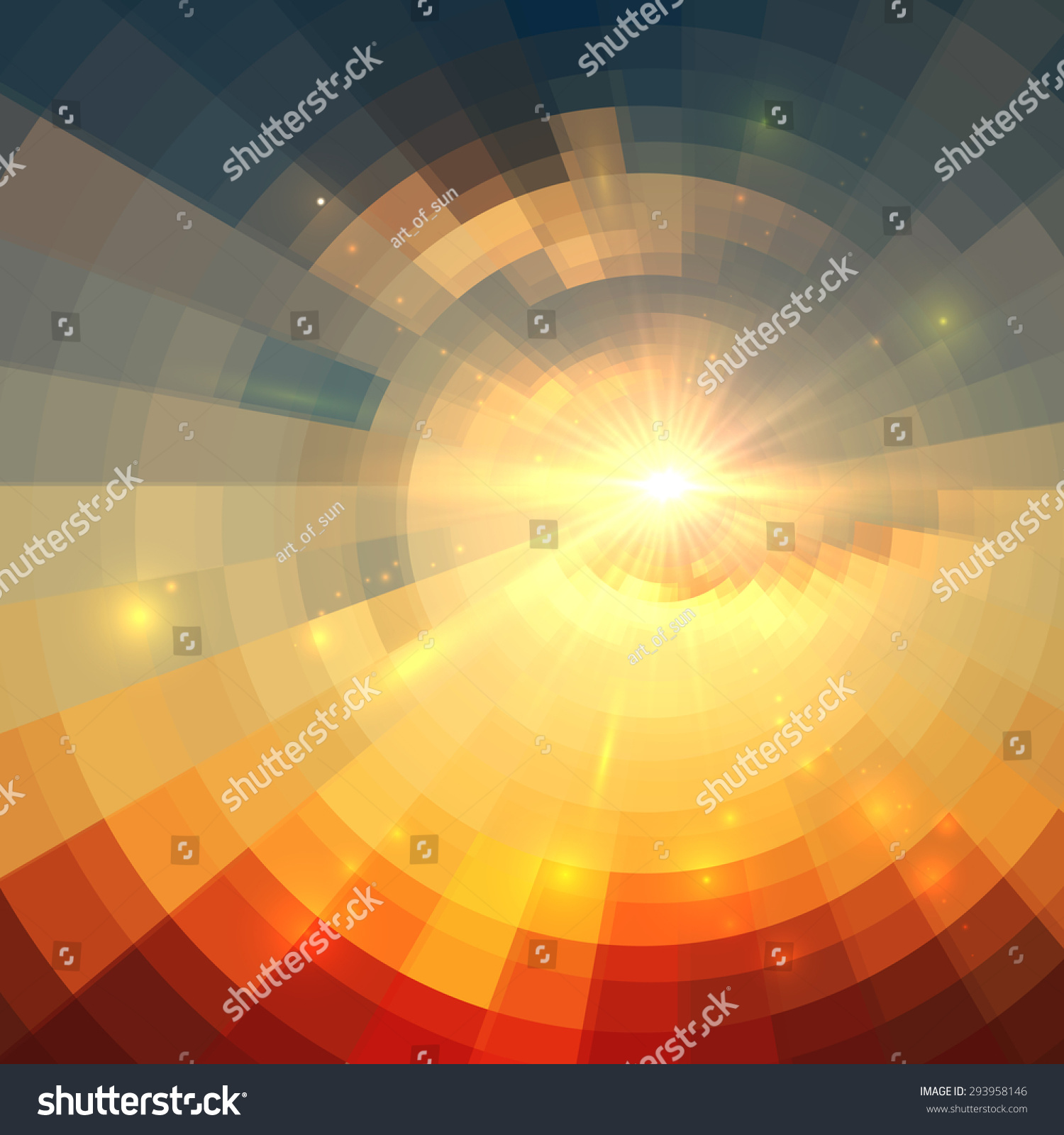 Abstract Vector Sunrise Circle Technology Background Stock Vector ...