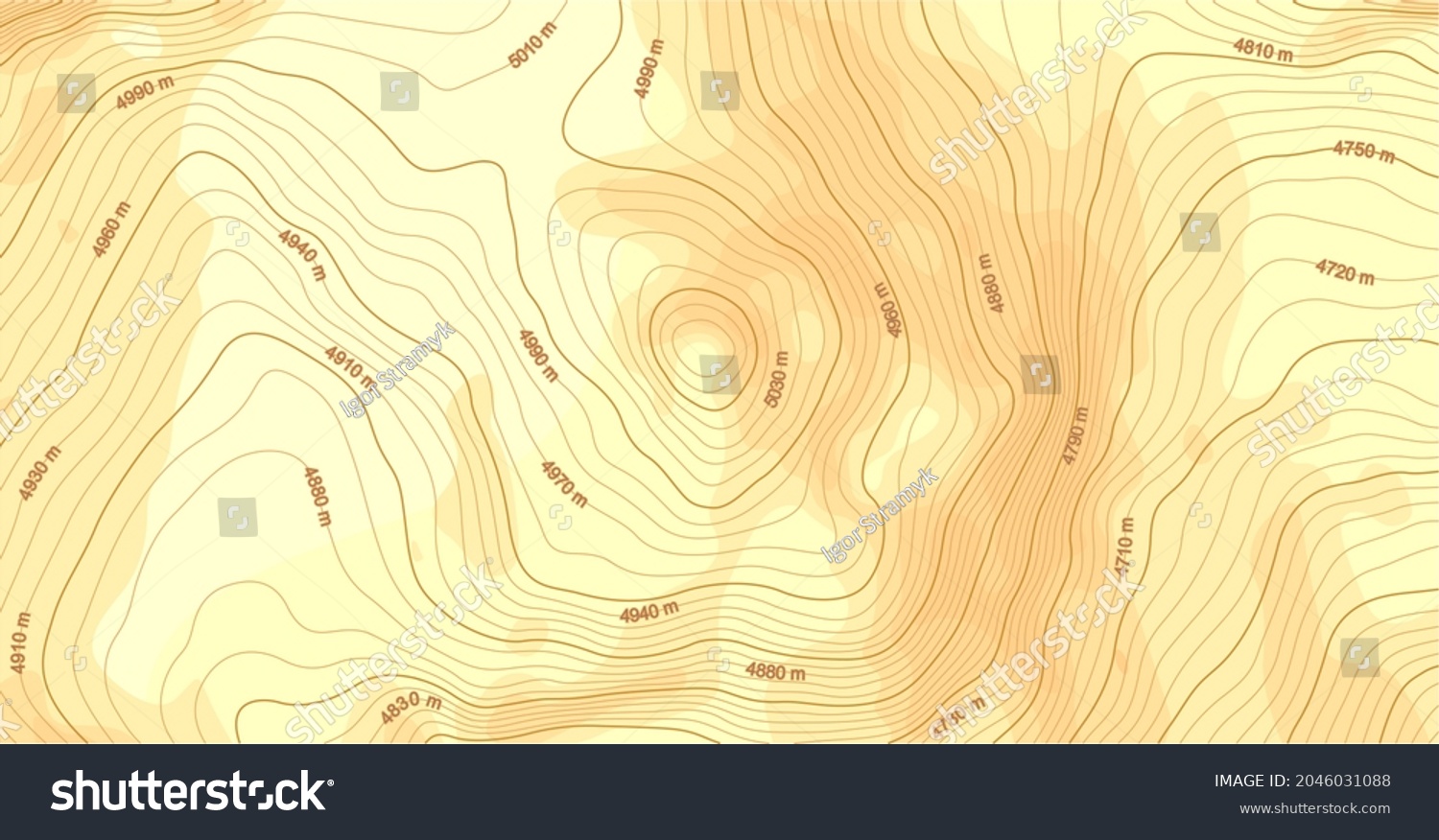 Abstract Vector Topographic Map Isolines On Stock Vector (Royalty Free ...
