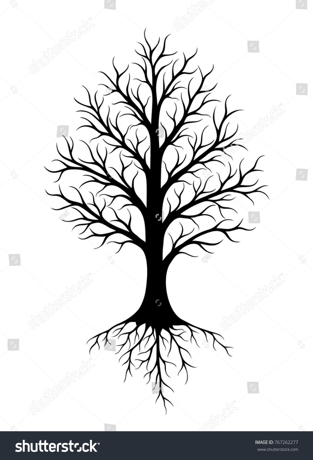 Abstract Vector Tree Roots Without Leaves Stock Vector (Royalty Free ...
