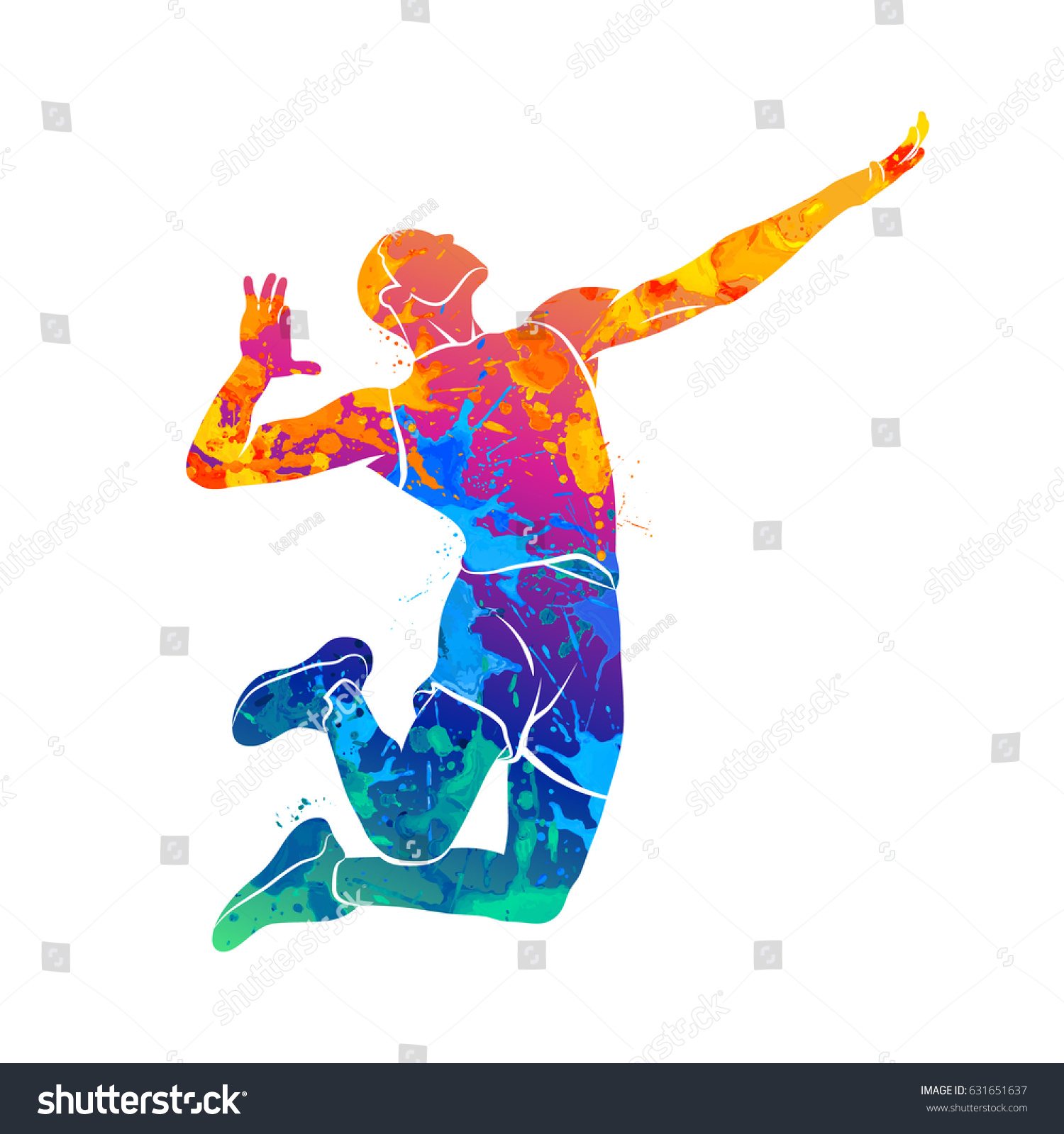 Abstract Volleyball Player Stock Vector (Royalty Free) 631651637 ...