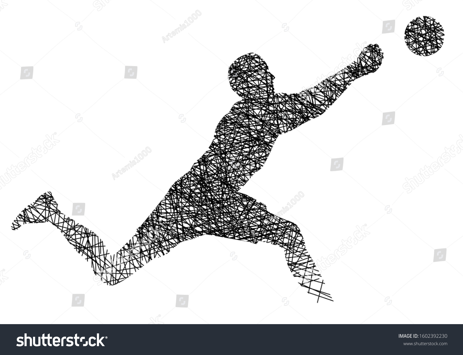Abstract Volleyball Player Vector Illustration Stock Vector (Royalty ...