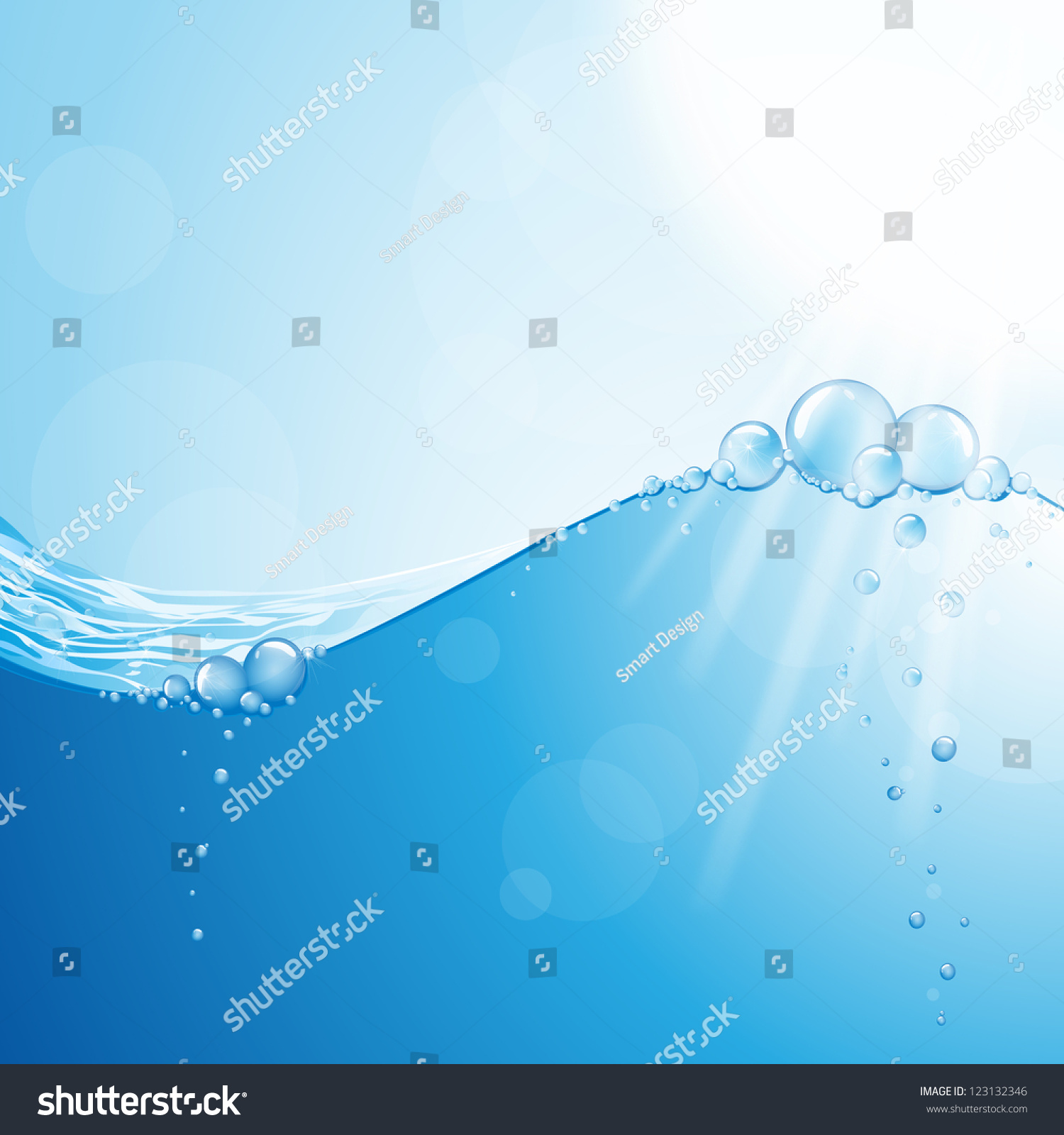 Abstract Water Wave Bubbles Vector Illustration Stock Vector (Royalty ...