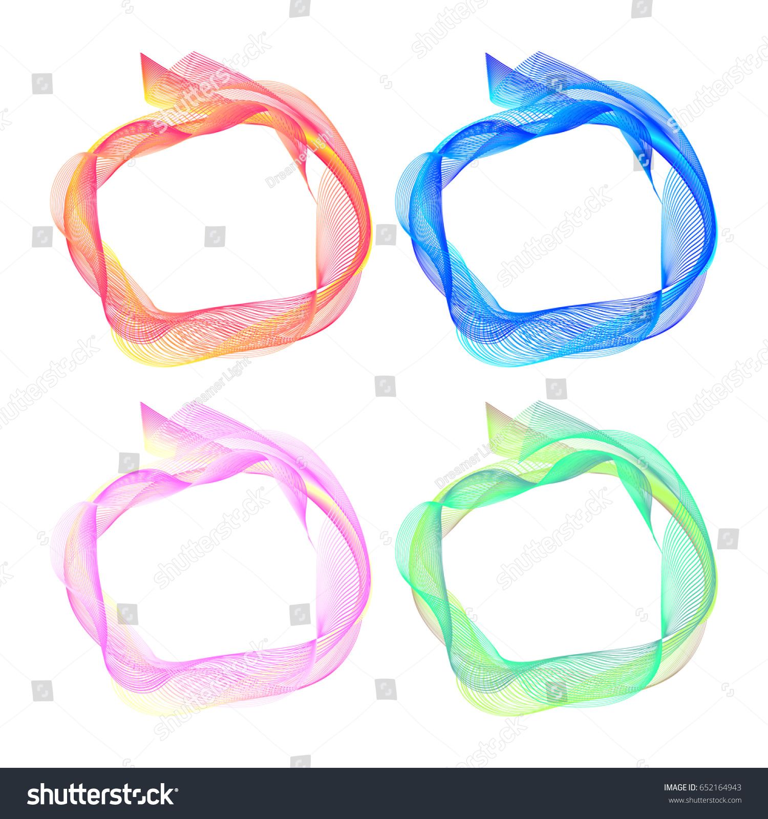 Abstract Wave Circle Frame On White Stock Vector (Royalty Free) 652164943