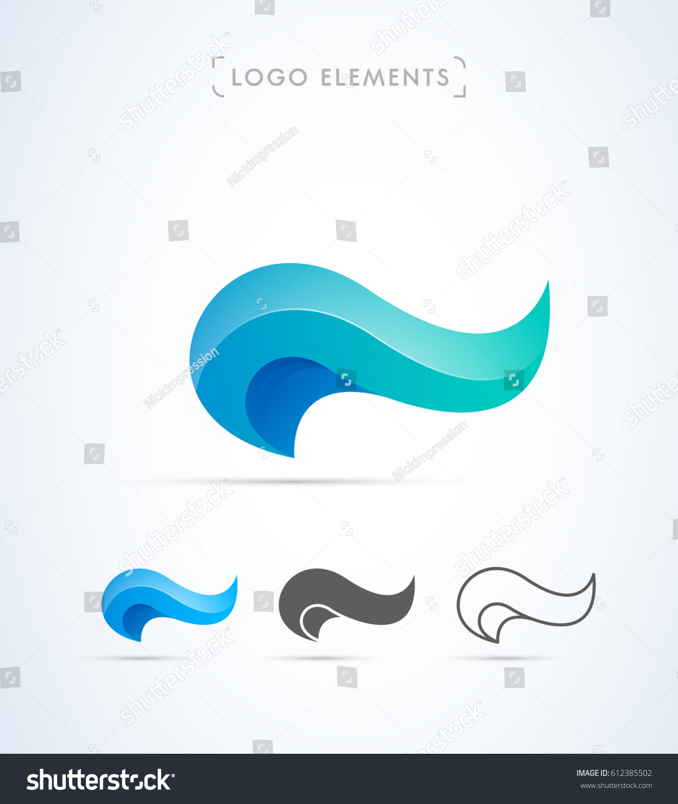 Abstract Wave Logo Template Stock Vector (Royalty Free) 612385502