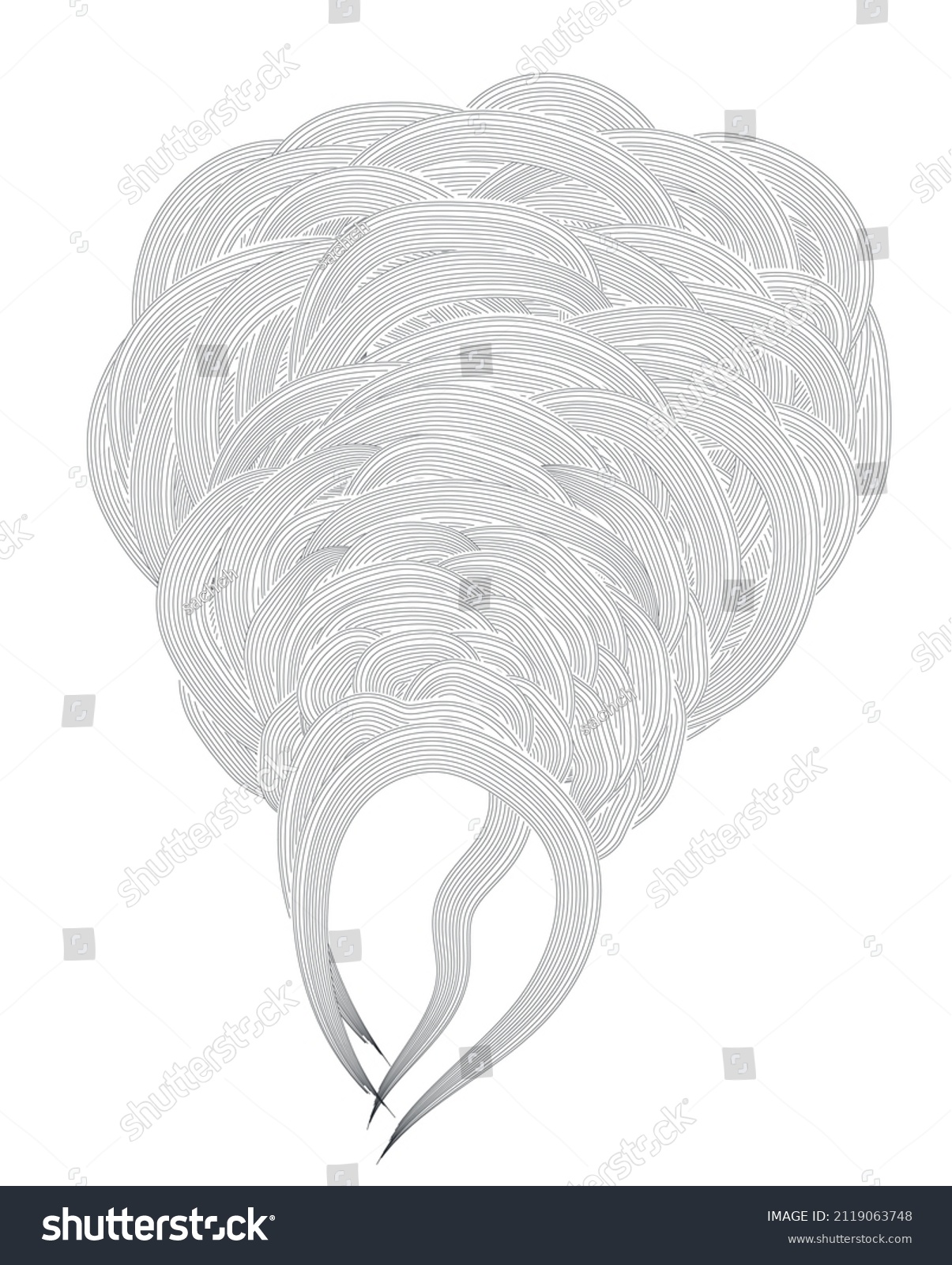 Abstract Wavy Drawing Effect Shape Vector Stock Vector (Royalty Free ...