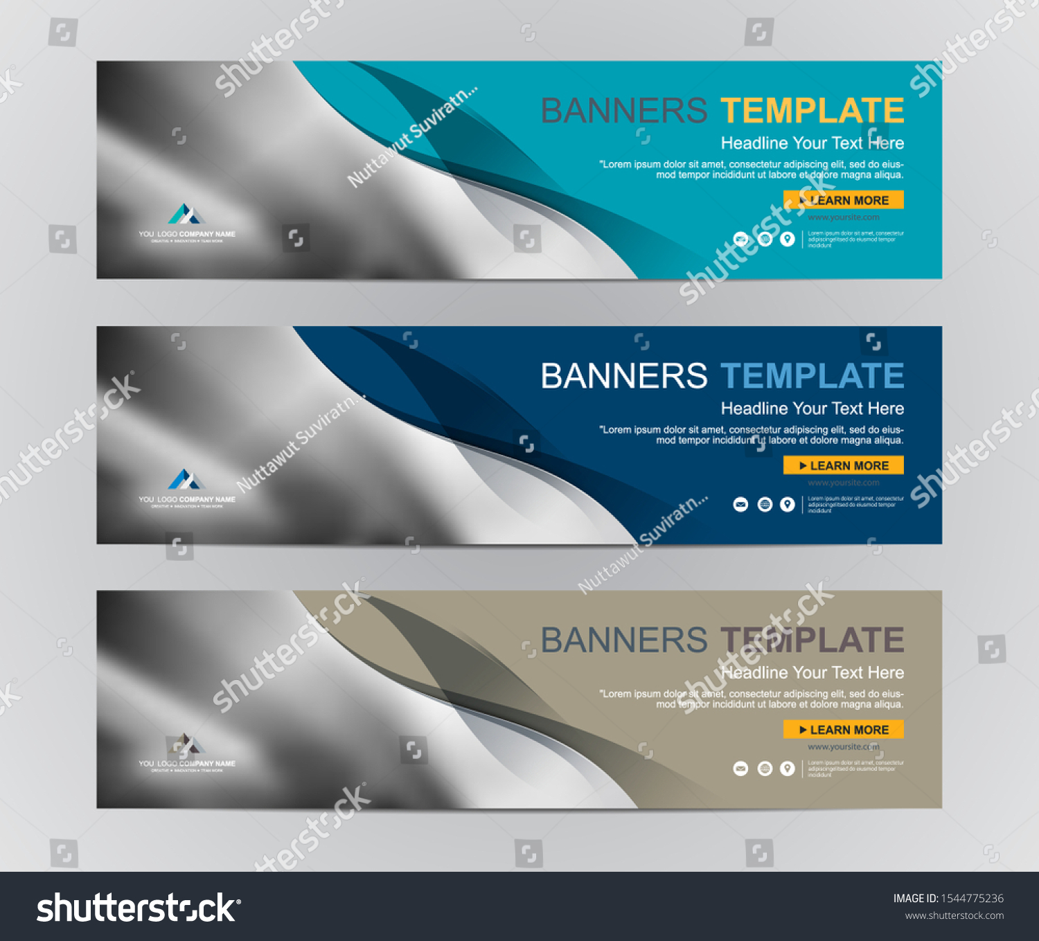 Abstract Web Banner Design Background Header Stock Vector (Royalty Free ...