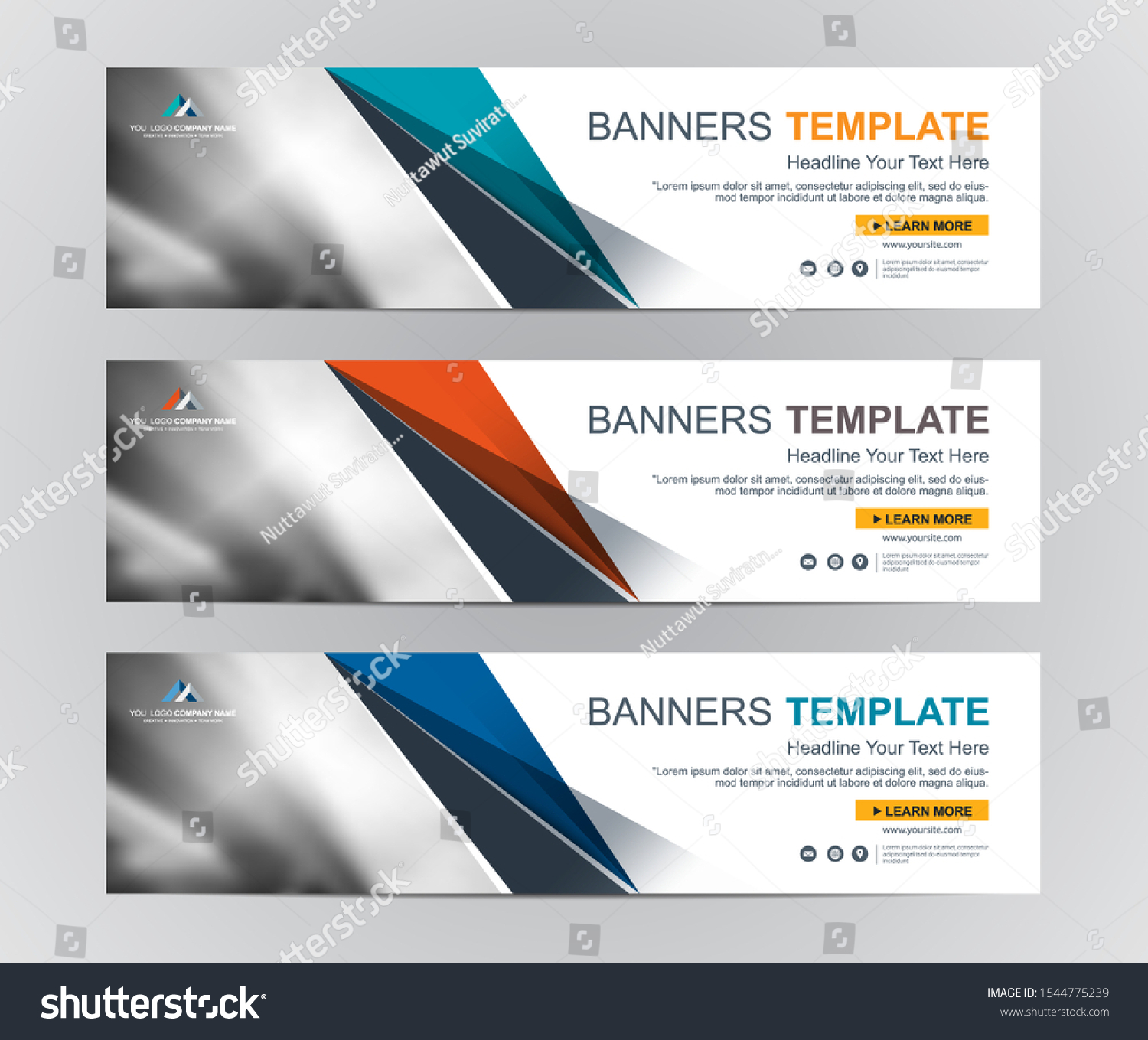 Abstract Web Banner Design Background Header Stock Vector (Royalty Free ...