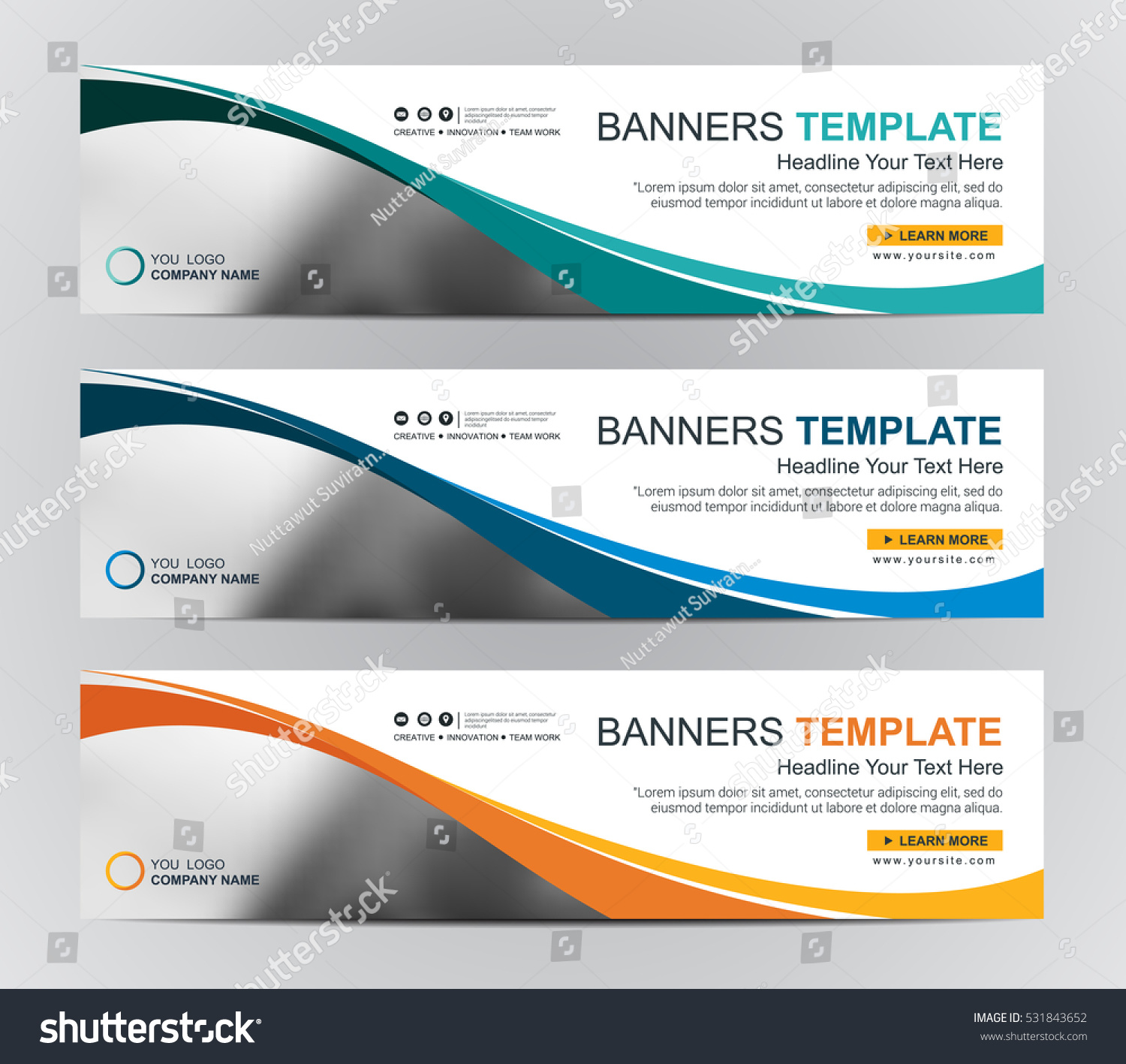 Abstract Web Banner Design Background Header Stock Vector (Royalty Free ...