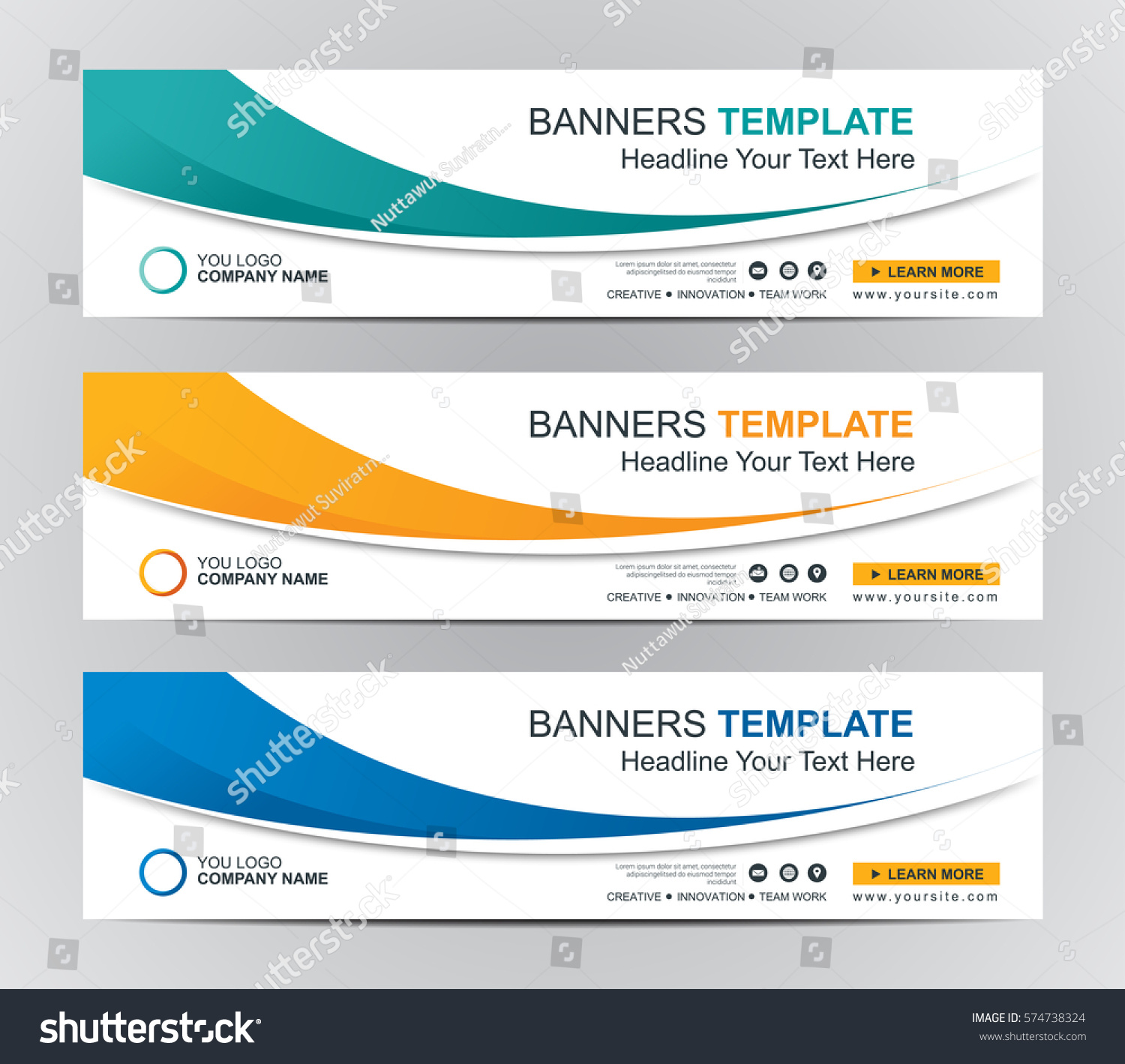 Abstract Web Banner Design Background Header Stock Vector (Royalty Free ...