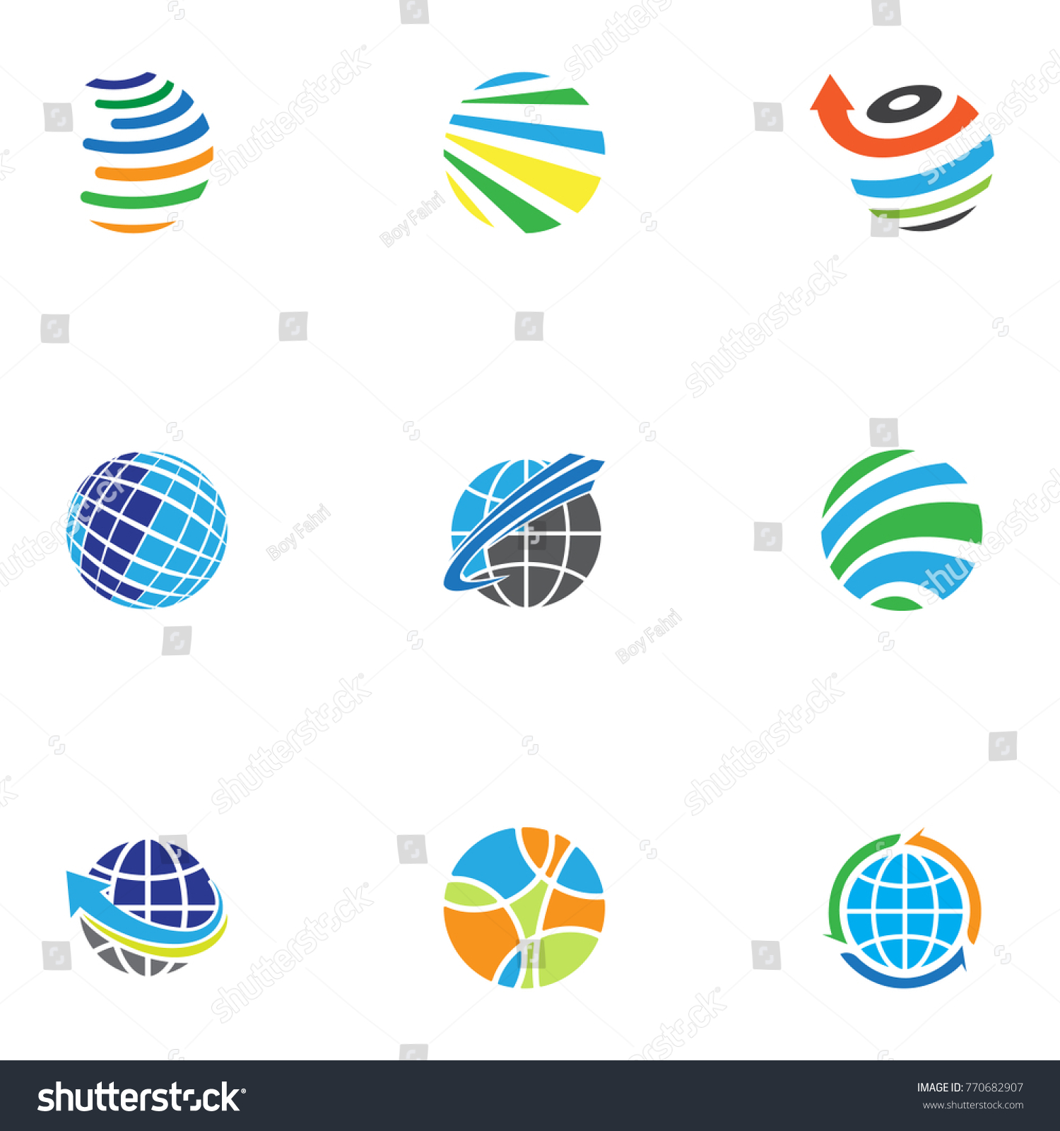 Abstract Web Icons Globe Vector Logos Stock Vector (Royalty Free ...