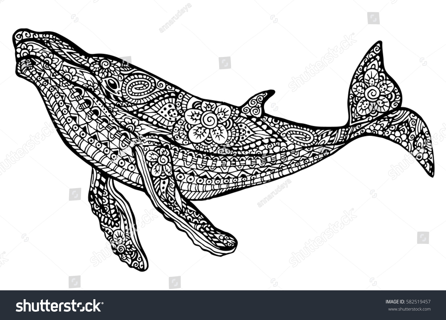 Abstract Whale Stock Vector (Royalty Free) 582519457