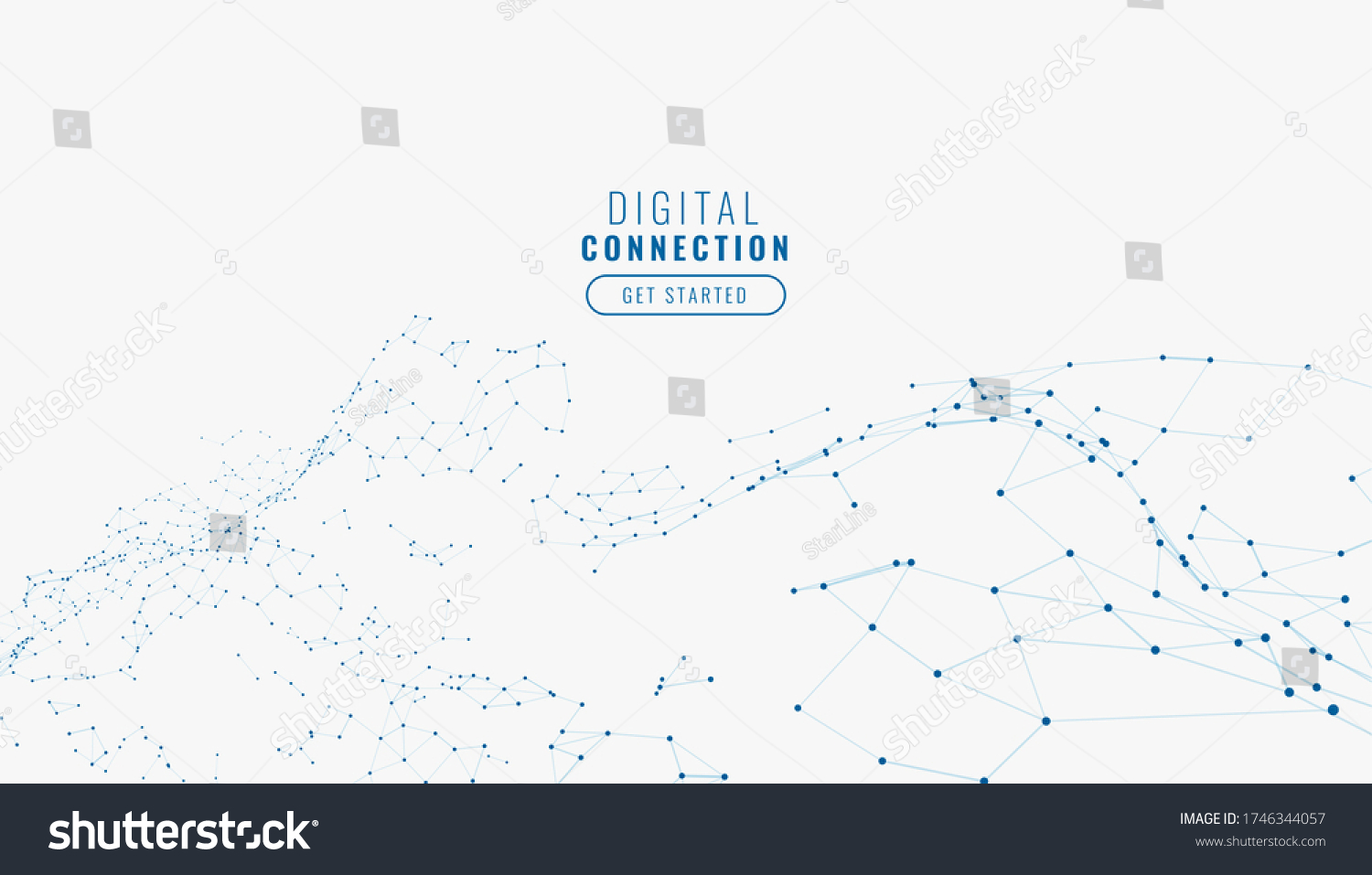 Abstract White Digital Network Connection Lines Stock Vector (Royalty ...