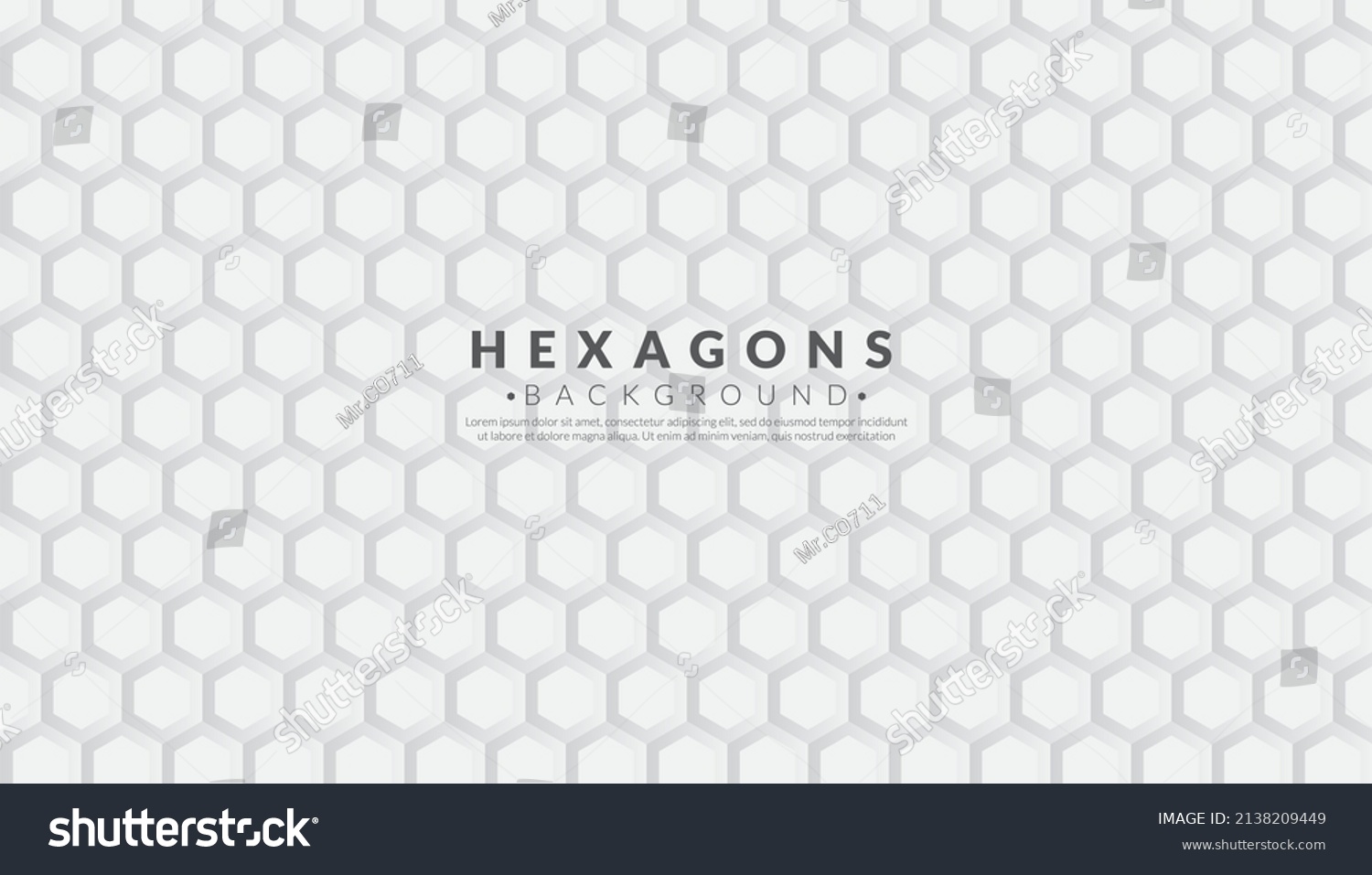 Abstract White Hexagon Pattern 3d Grey Stock Vector (Royalty Free ...
