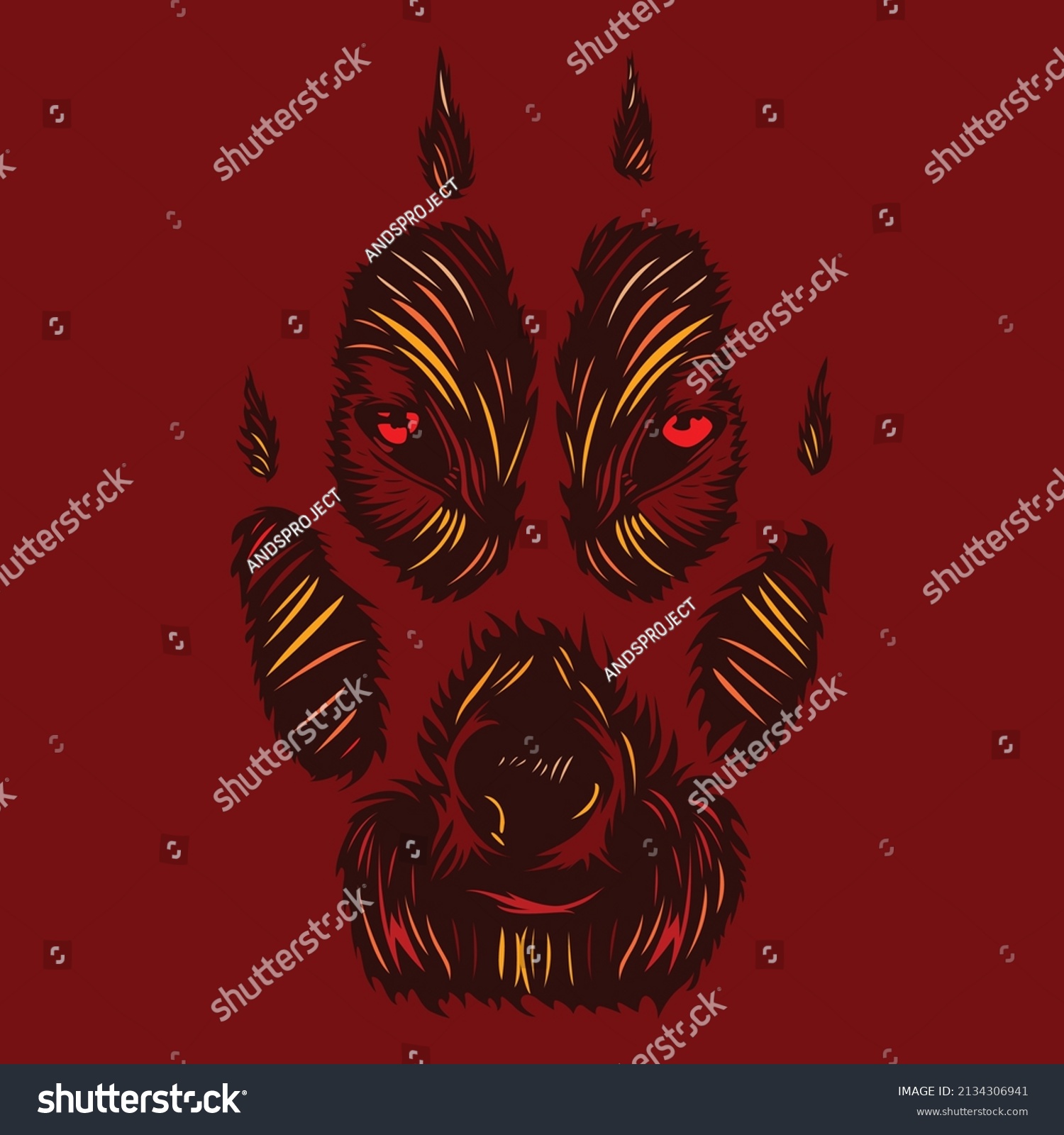 Abstract Wolf Footprints Vector Illustration Stock Vector (Royalty Free ...