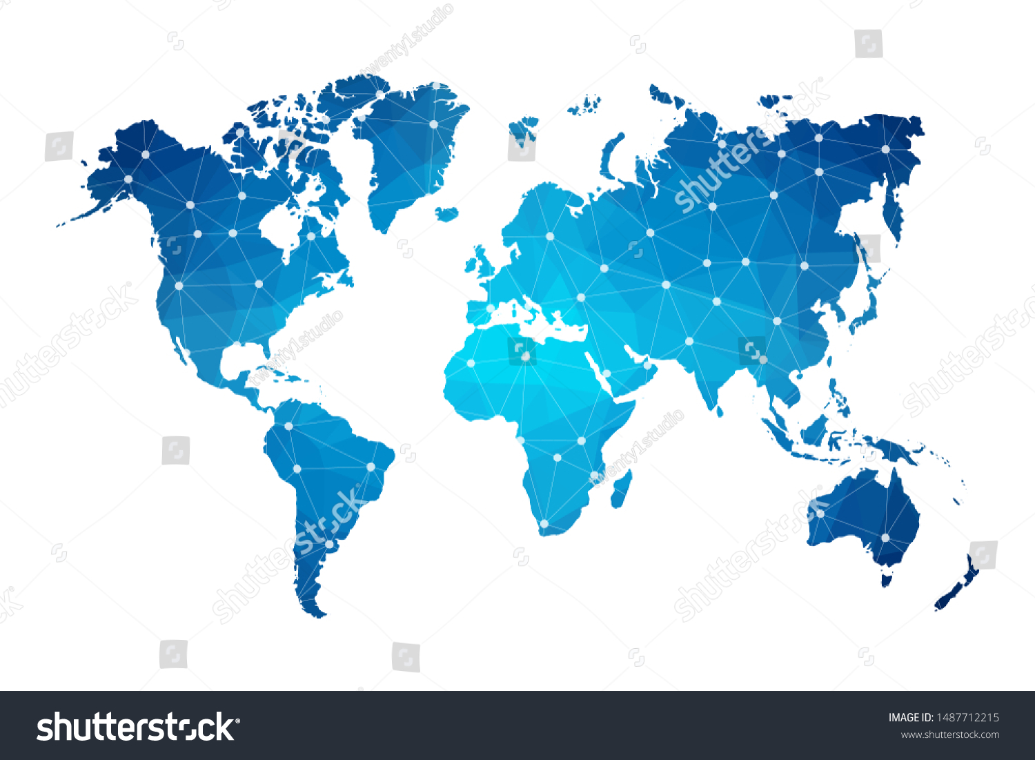 Abstract World Map Geometric Rumpled Triangular Stock Vector (Royalty ...