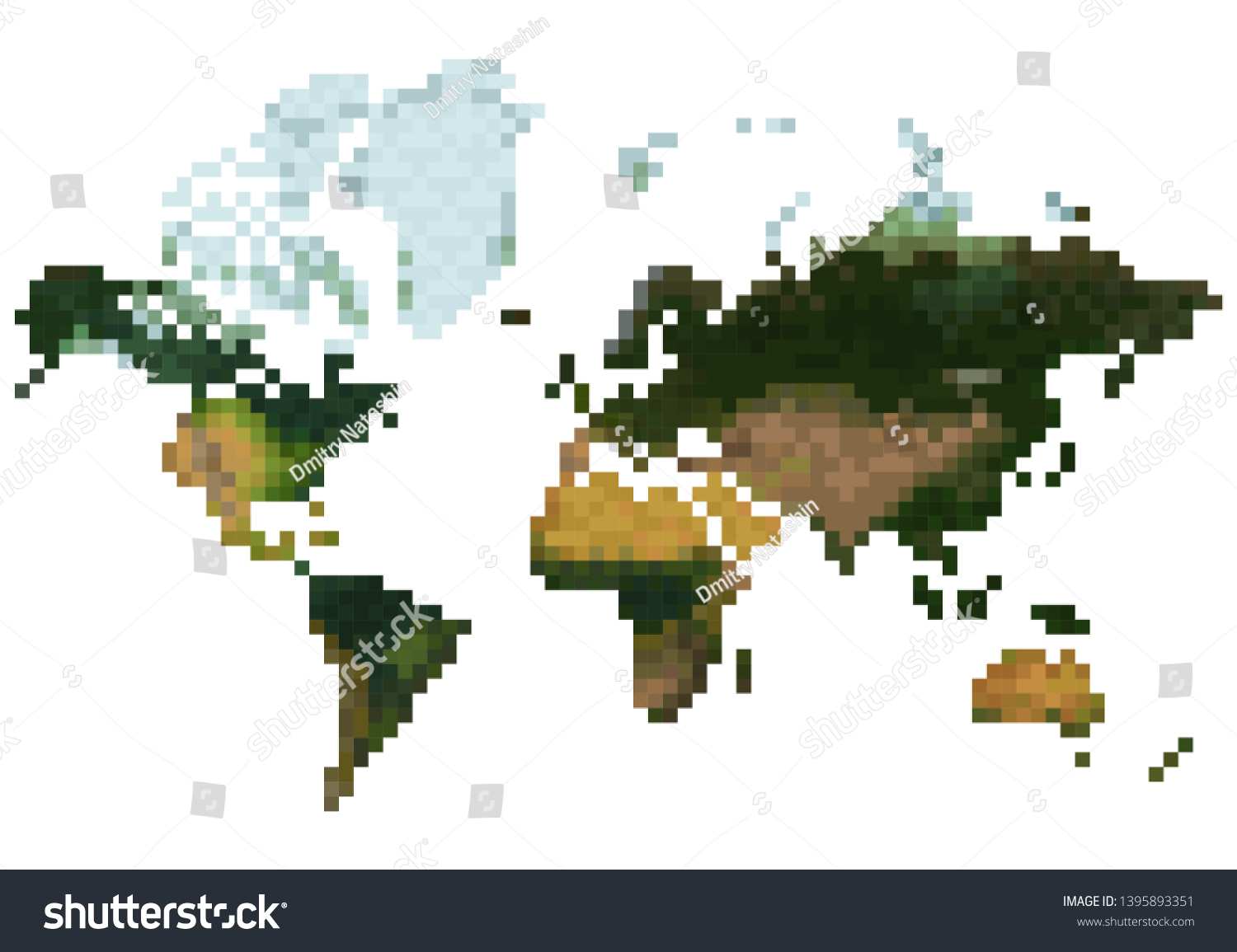 Abstract World Map Pixel Art Vector: เวกเตอร์สต็อก (ปลอดค่าลิขสิทธิ์ ...