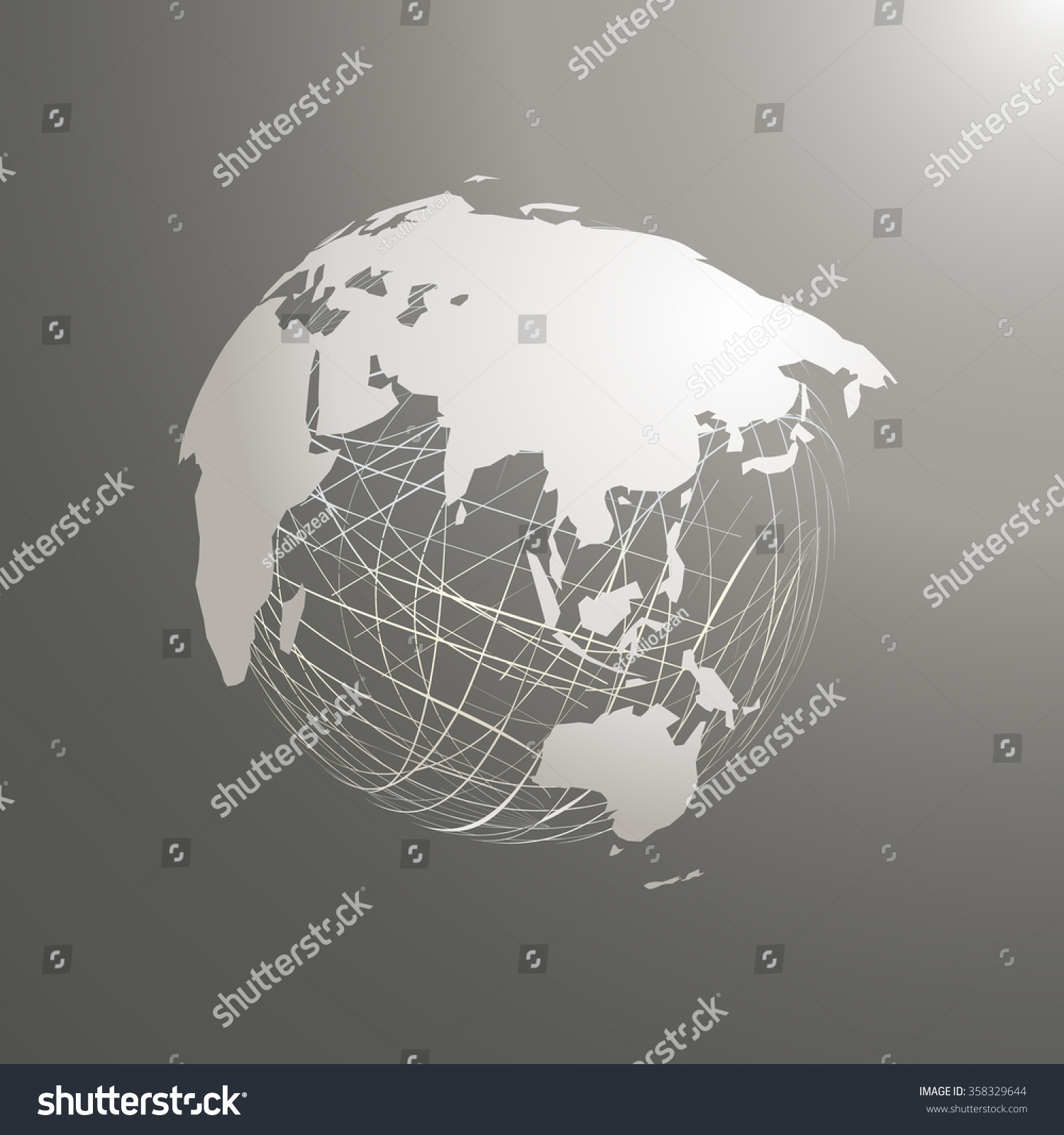 Abstract World Map Sphere Asia Vector: vector de stock (libre de ...