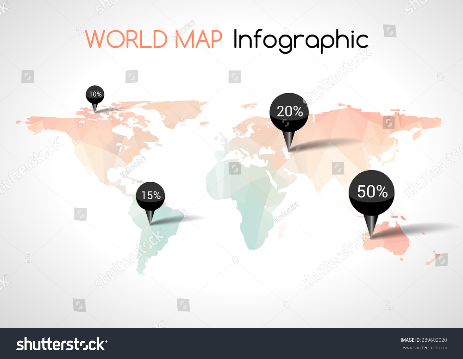 Abstract World Map Tags Points Destinations Stock Vector (Royalty Free ...