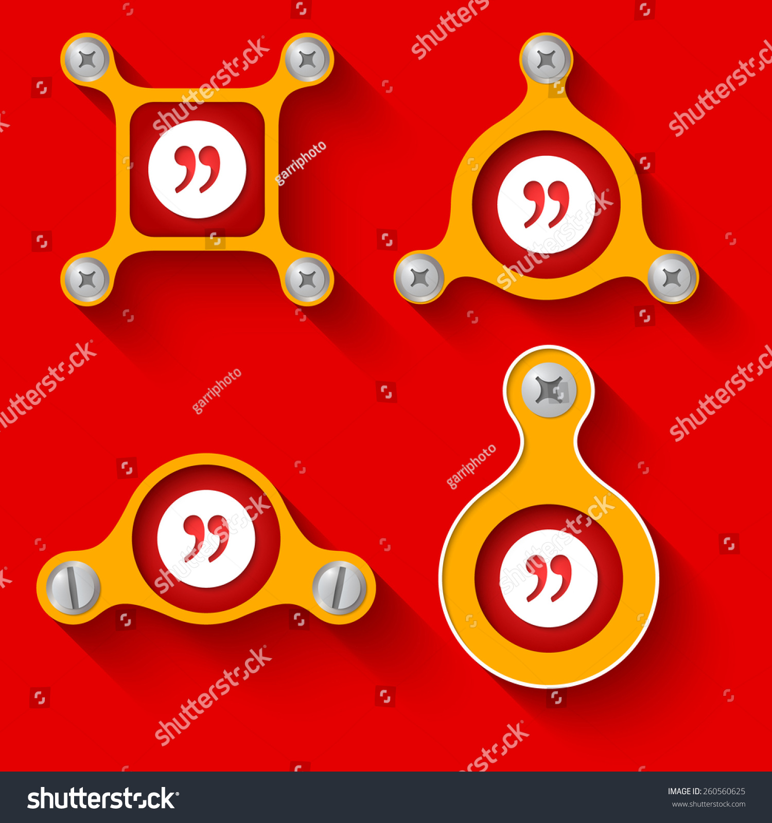 Abstract Yellow Objects Screws Quotation Mark Stock Vector (Royalty ...
