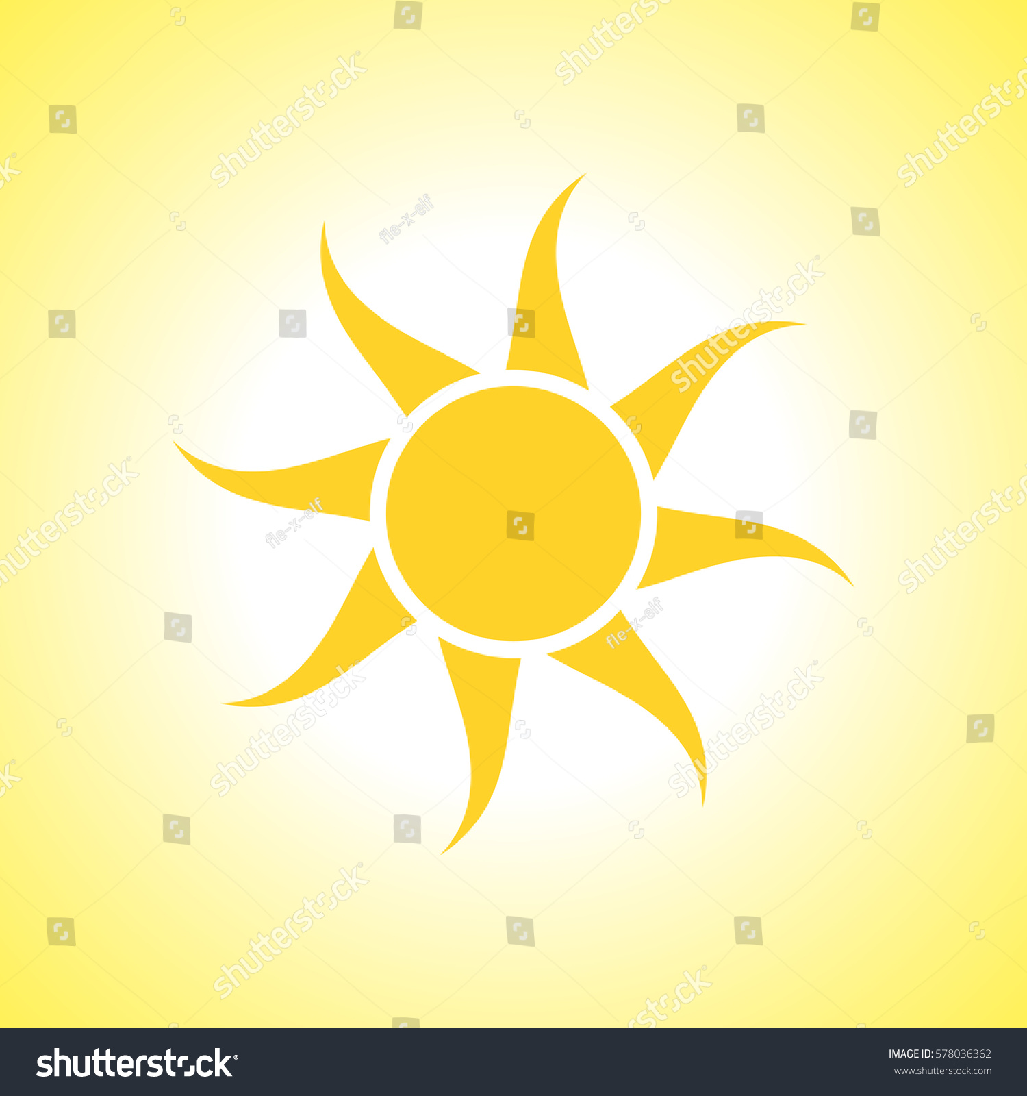 Abstract Yellow Sun Background Stock Vector (Royalty Free) 578036362
