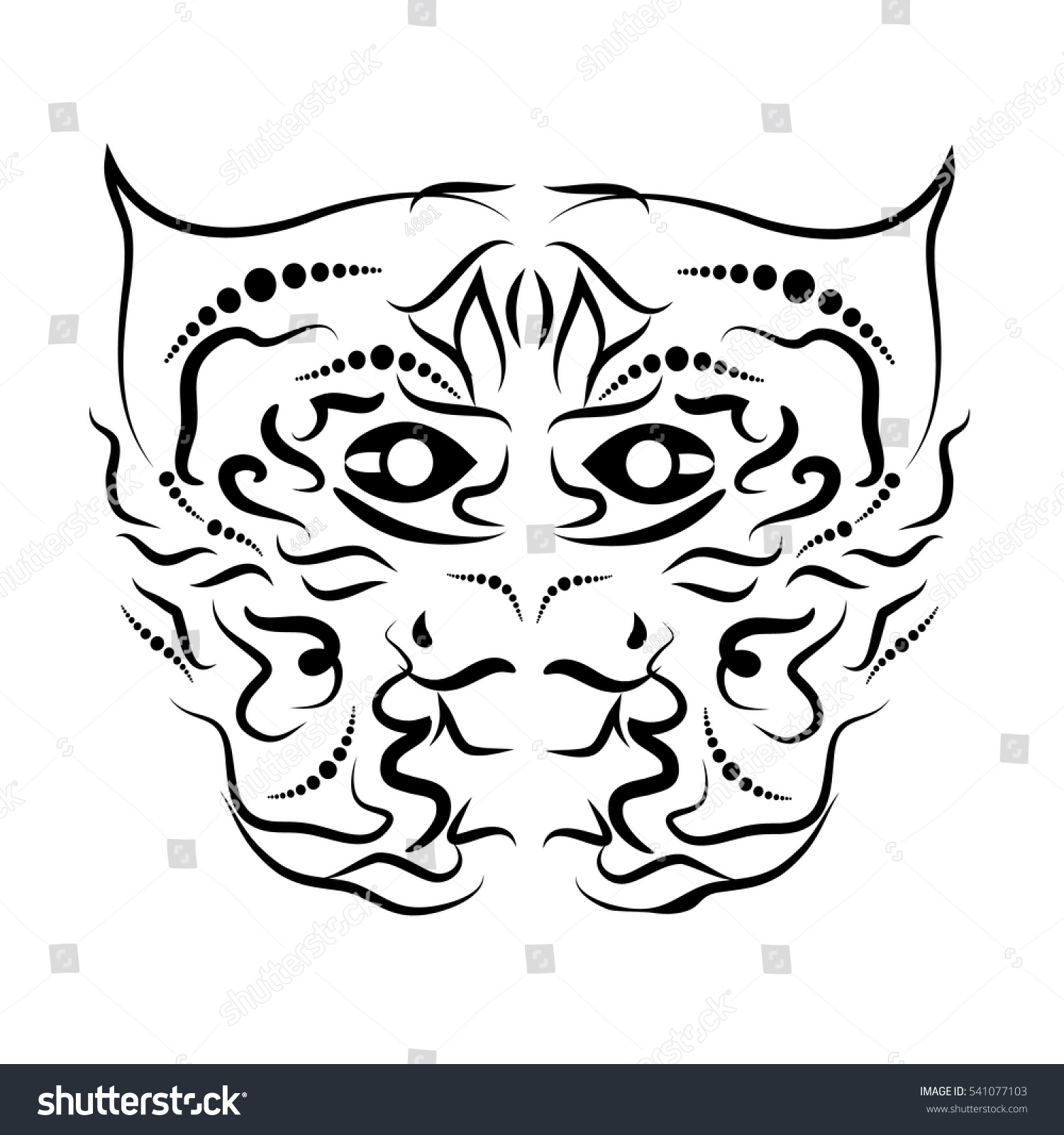 Abstract Zentangle Animal Face Background Vector Stock Vector (Royalty ...