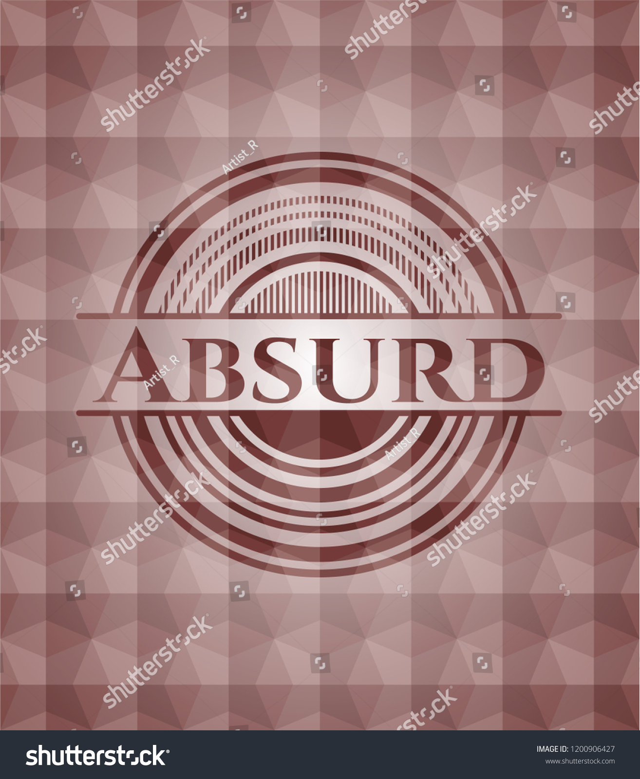 Absurd Red Emblem Geometric Pattern Background Stock Vector (Royalty ...