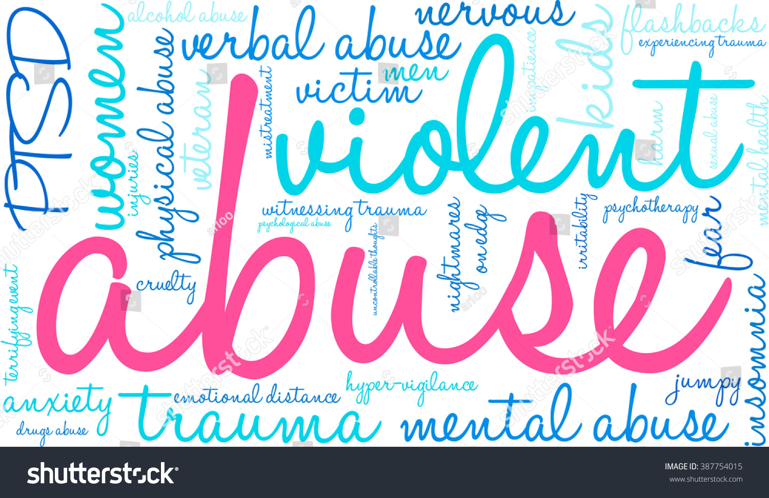 Abuse Word Cloud On White Background Stock Vector (Royalty Free ...
