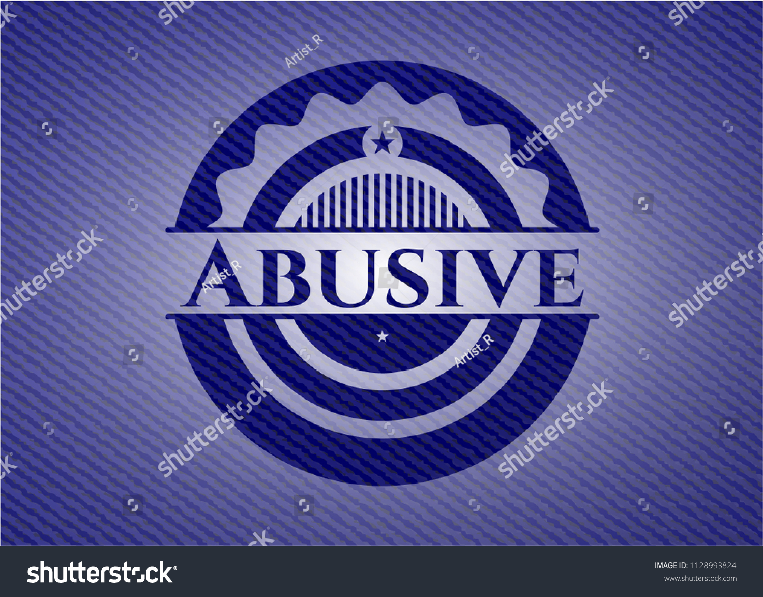 Abusive Emblem Jean Background Stock Vector (Royalty Free) 1128993824 ...