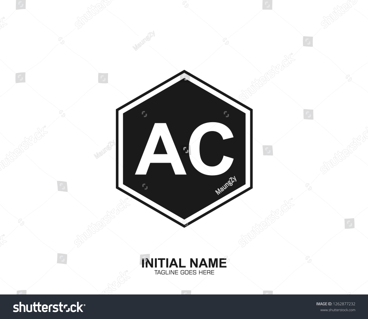 Ac C Initial Logo Letter Minimalist Stock Vector (Royalty Free ...