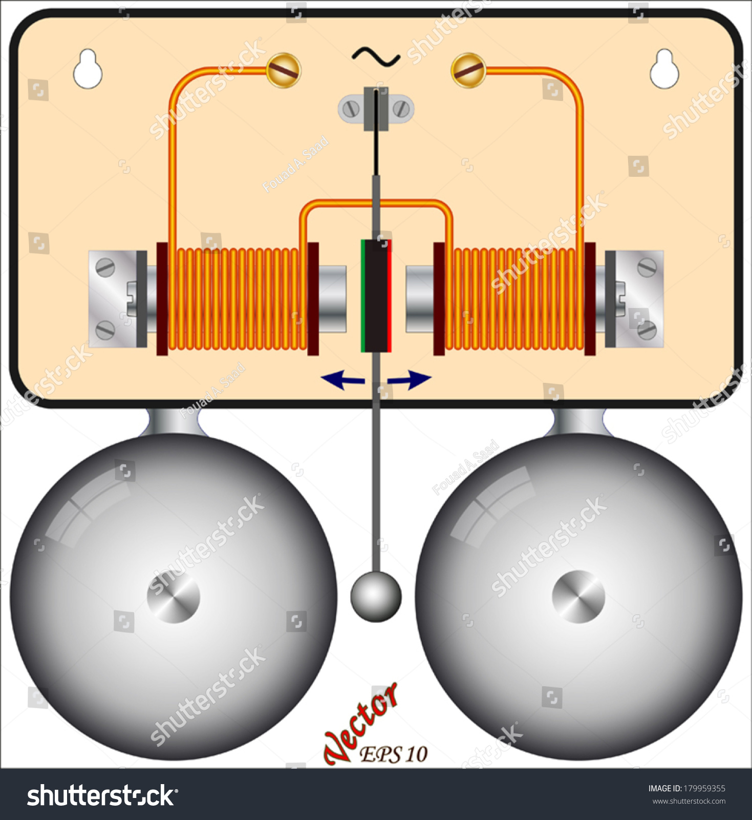 Ac Electric Bell Stock Vector (Royalty Free) 179959355 | Shutterstock