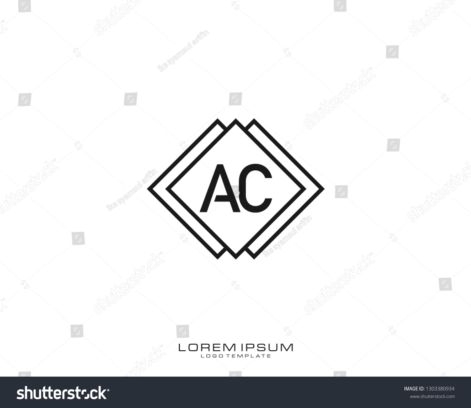 Ac Initial Logo Minimalist Template Stock Vector (Royalty Free) 1303380934