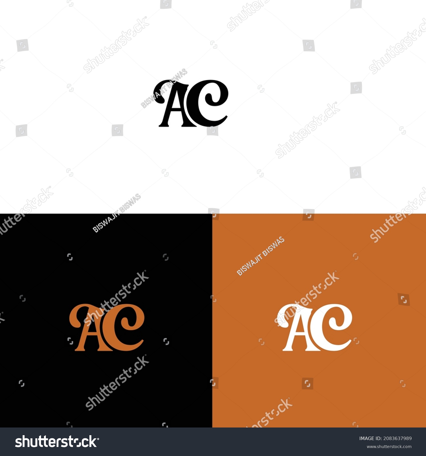 Ac Typography Logo Vector Template Stock Vector (Royalty Free) 2083637989