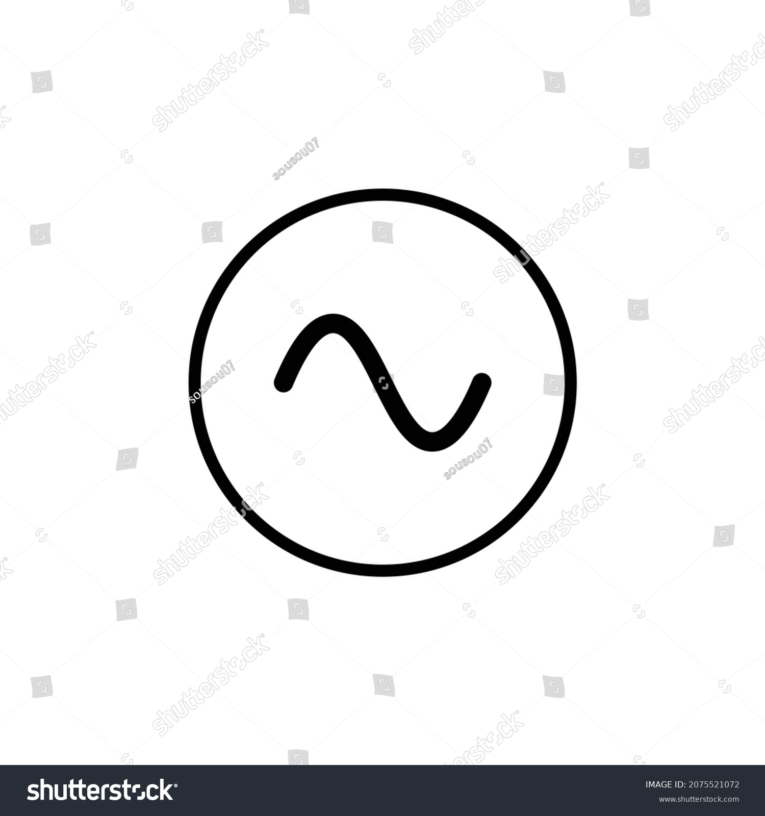 Ac Voltage Source Symbol Icon Vector Stock Vector (Royalty Free) 2075521072