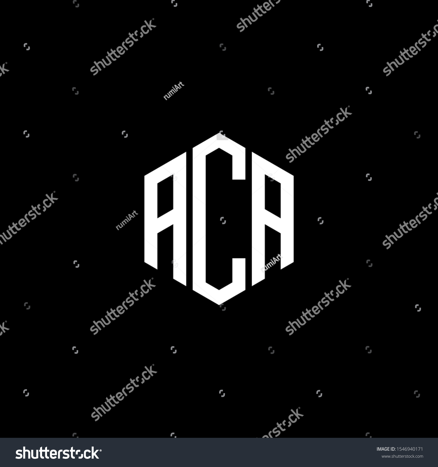 Aca Letter Logo Design Polygon Monogram: vector de stock (libre de ...