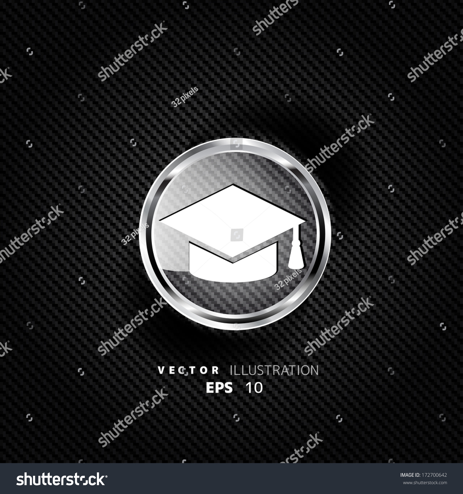 Academic Cap Icon Study Cap Symbol Stock Vector (Royalty Free) 172700642