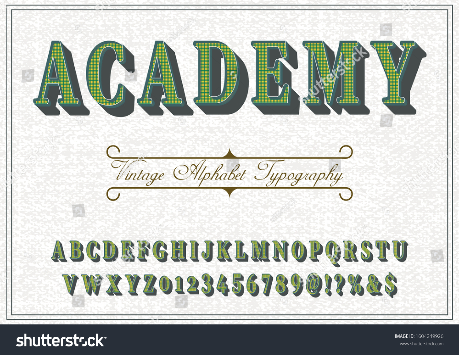 Academy Font Abc Retro Typography Vector Stock Vector (Royalty Free ...