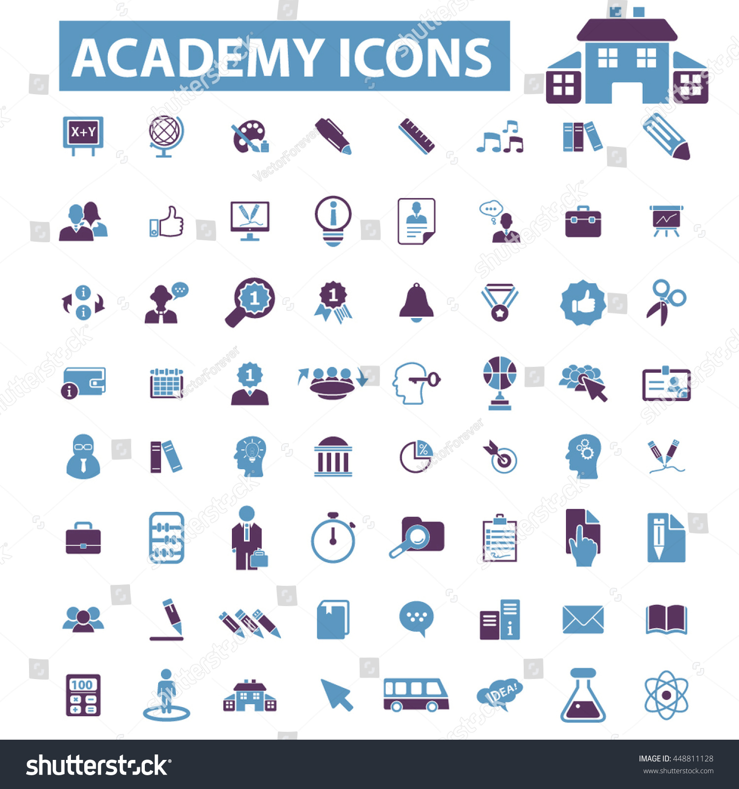 Academy Icons Stock Vector (Royalty Free) 448811128