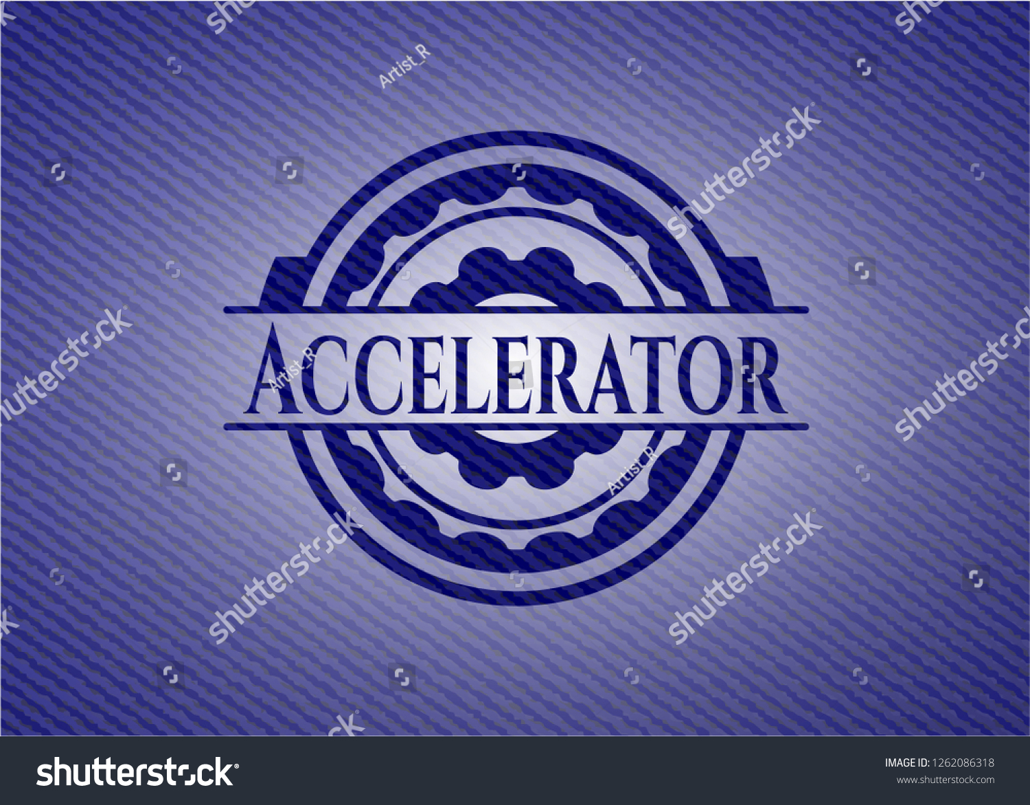 Accelerator Emblem Denim Texture Stock Vector (Royalty Free) 1262086318