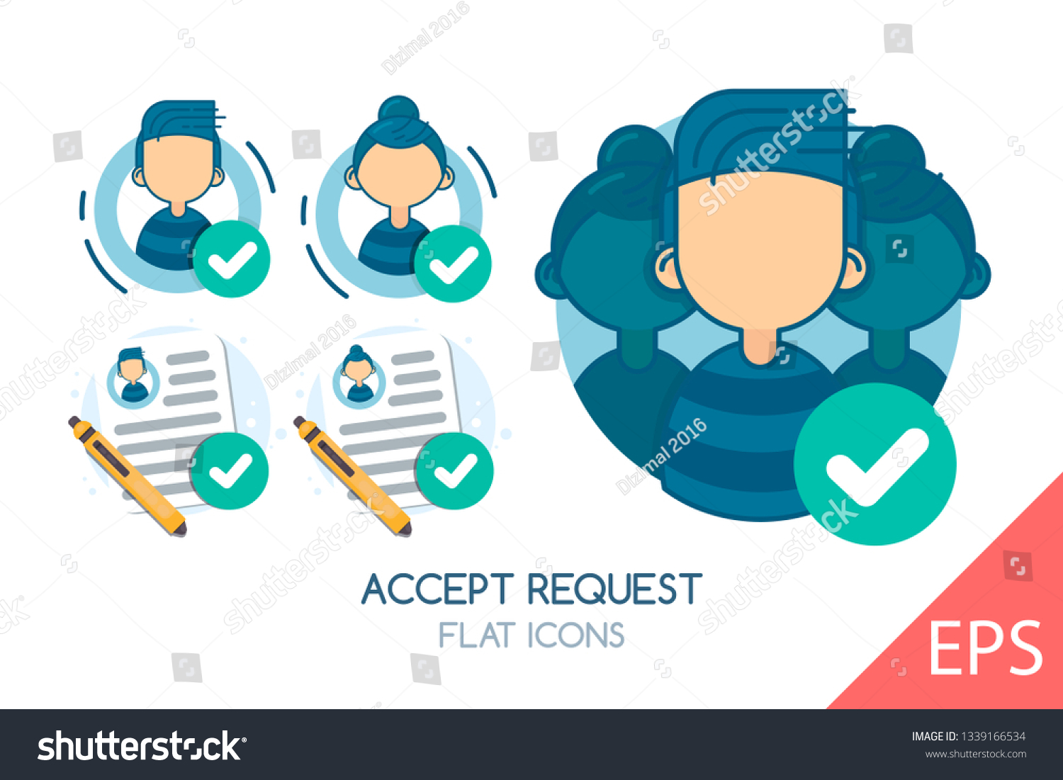 Accept Request Vector Modern Line Design Stock Vector (Royalty Free ...