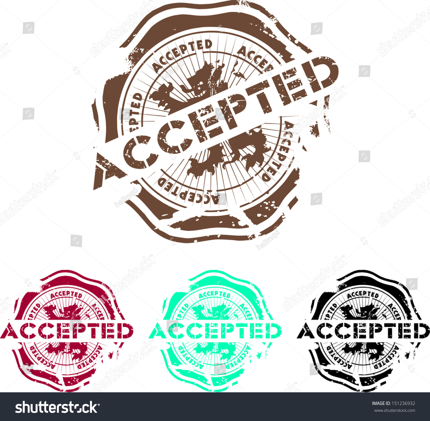 Accepted Rubber Stamp Vector Illustration Stock Vector (Royalty Free ...