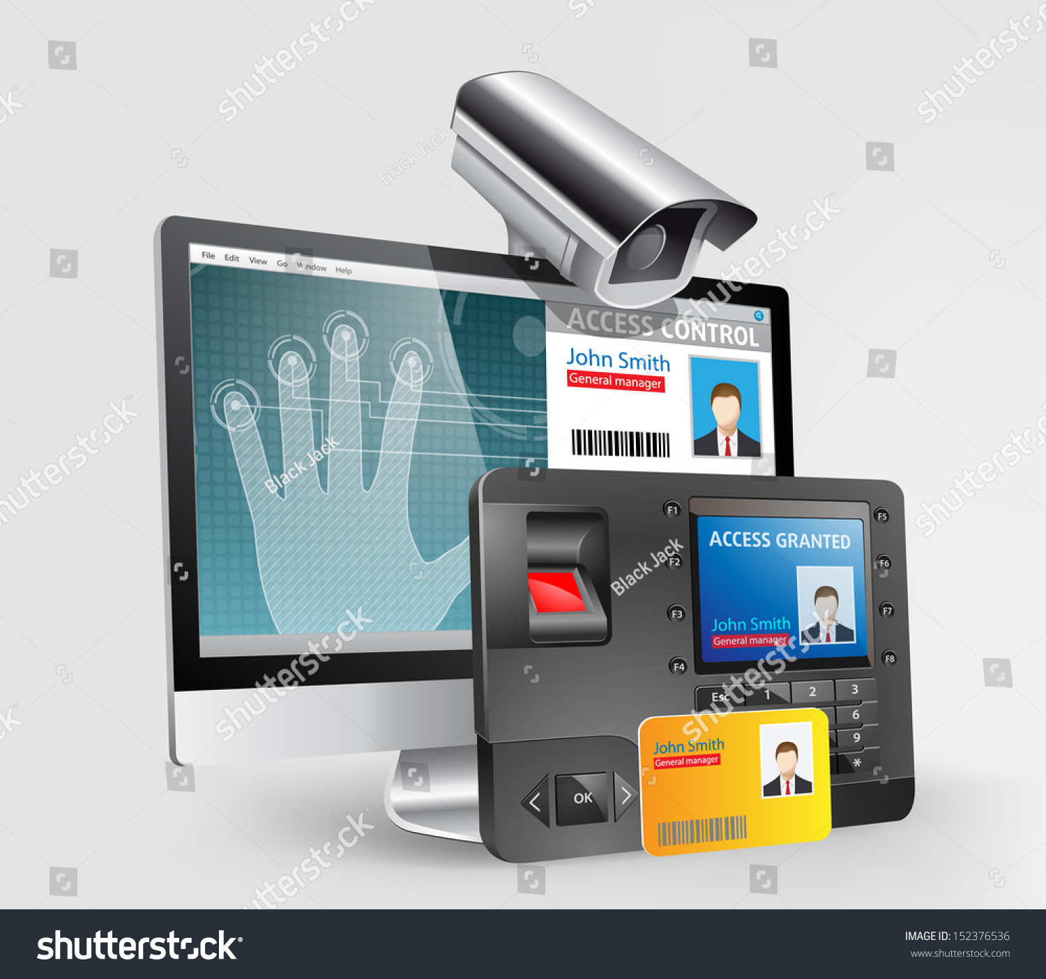 Access Control System Fingerprint Scanner Mifare 스톡 벡터(로열티 프리 ...