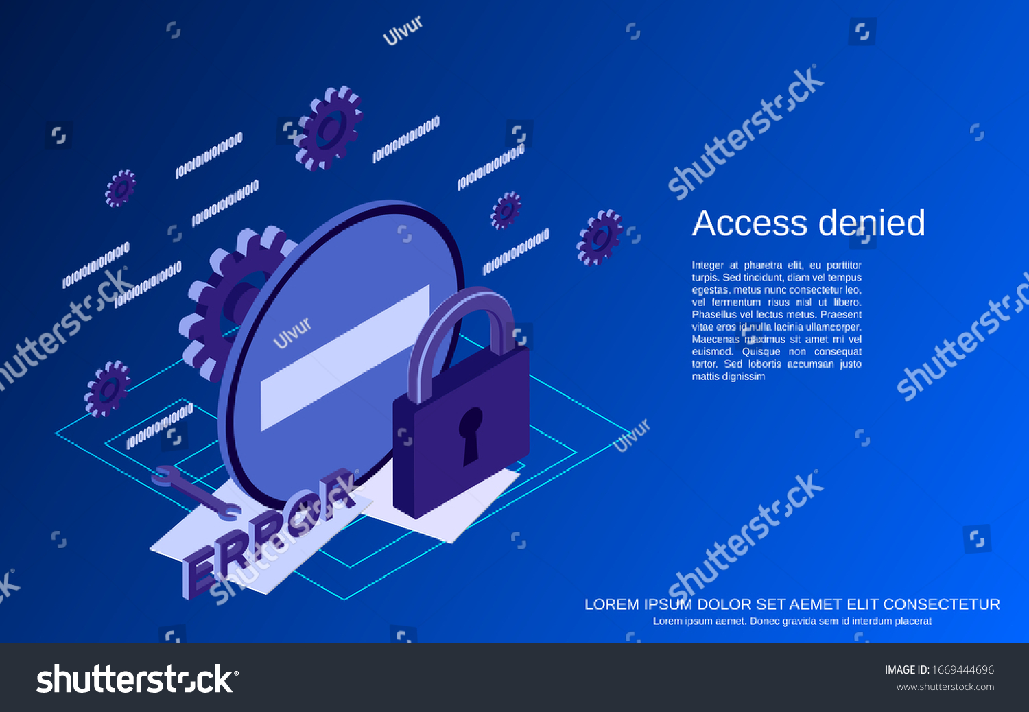 Access Denied Flat Isometric Vector Concept Stock Vector (Royalty Free ...