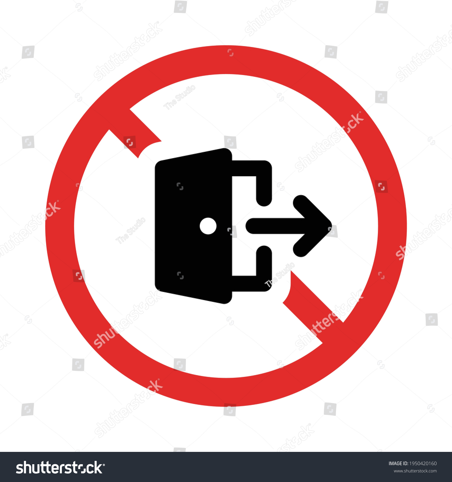 Access Prohibited Door Forbidden No Exit Stock Vector (Royalty Free ...